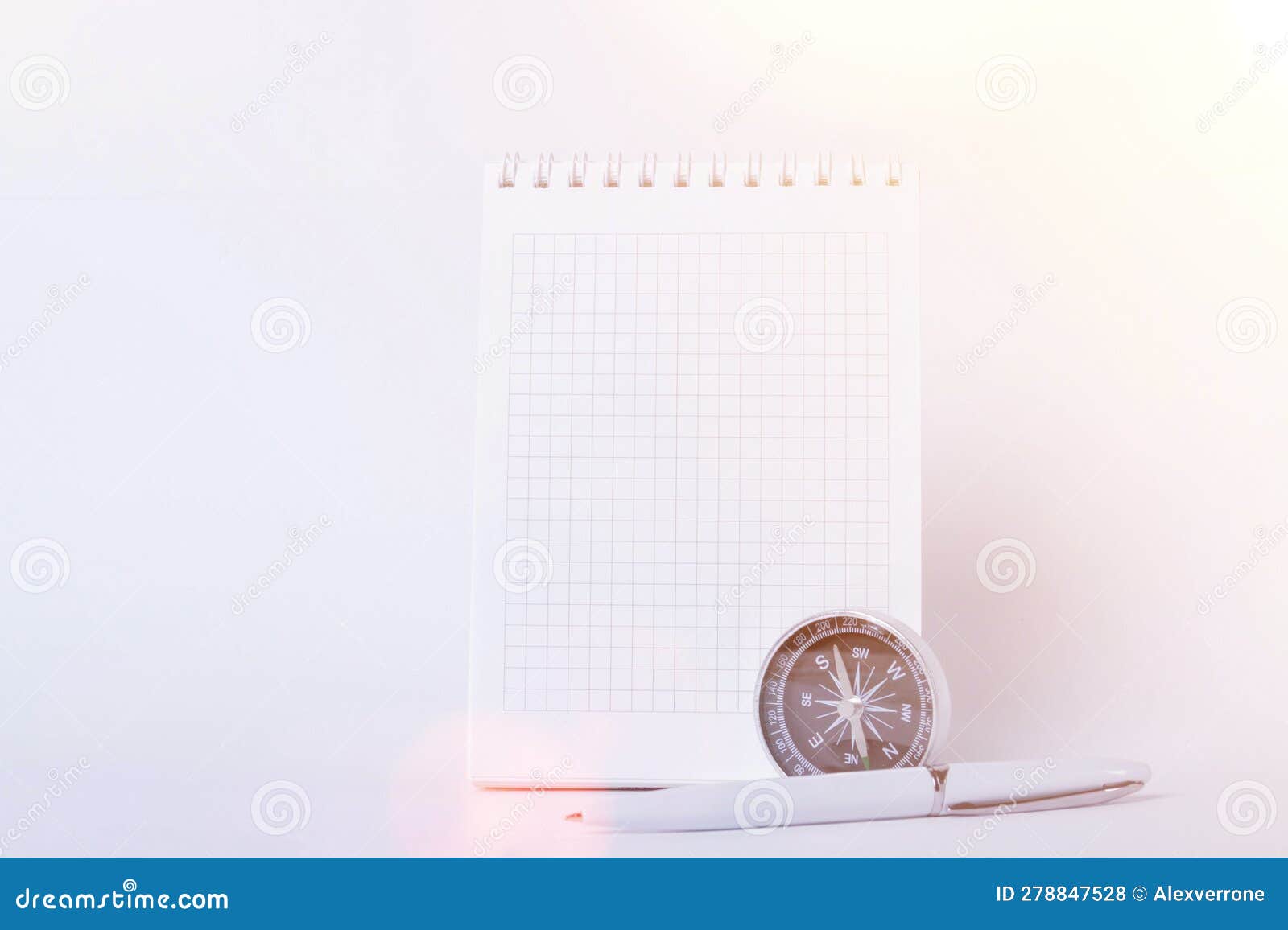 Traveler S Notes. a Clean Notebook with a Pen for Writing a Compass and ...