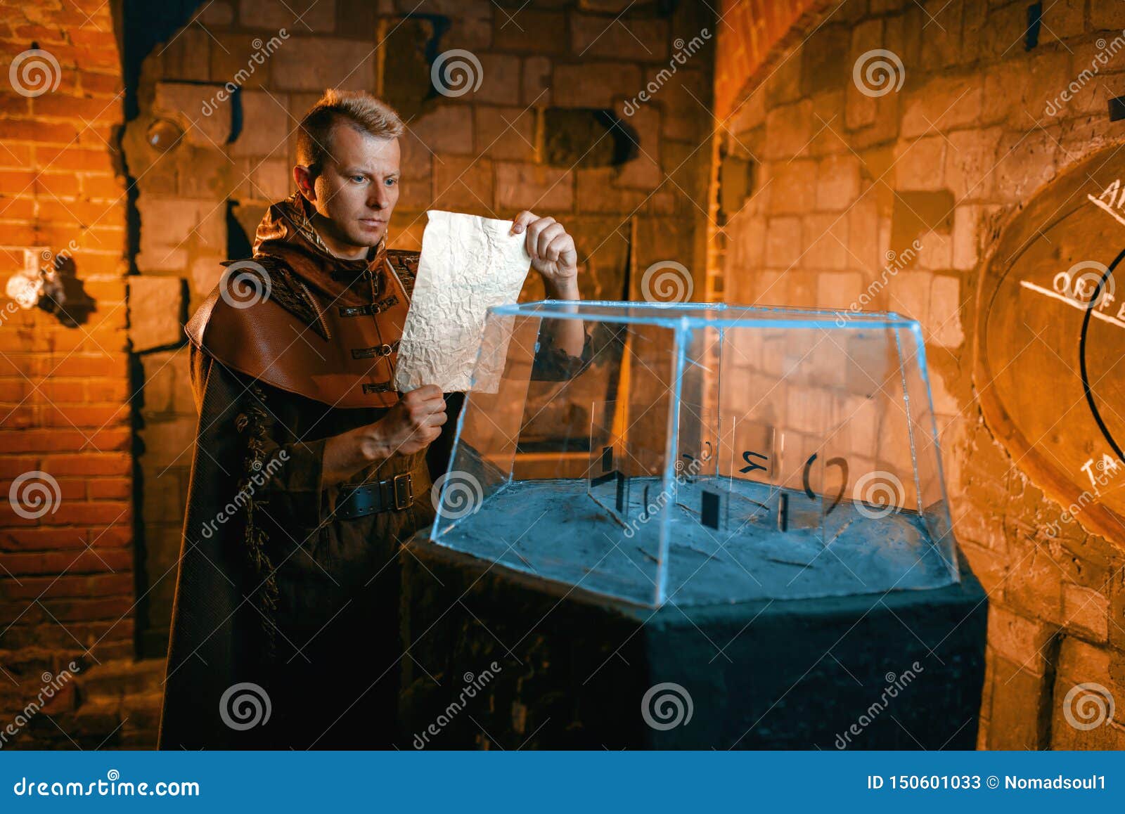 Traveler Solving Ancient Map in the Temple Dungeon Stock Image - Image ... Traveler Solving Ancient Map in the Temple Dungeon Stock Image - Image ...