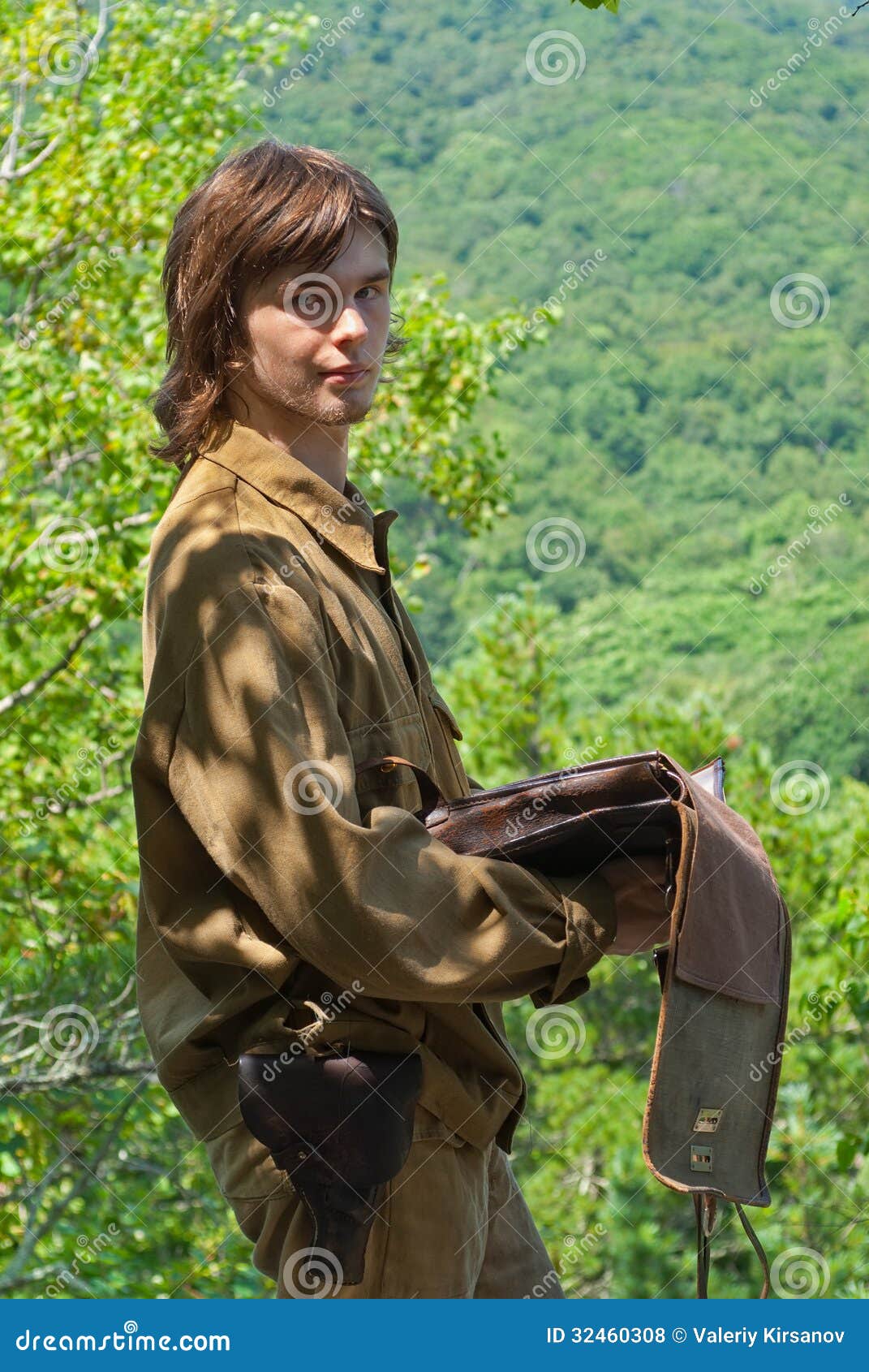 Traveler in taiga 5 stock photo. Image of tree, people - 32460308