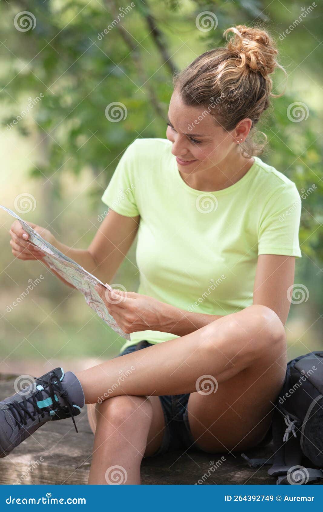 Traveler Young Woman Searching Direction with Map Stock Image - Image ...