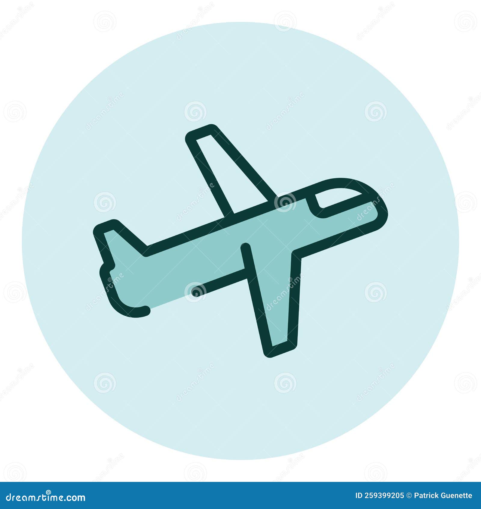 Traveling by air, icon stock vector. Illustration of pathway - 259399205