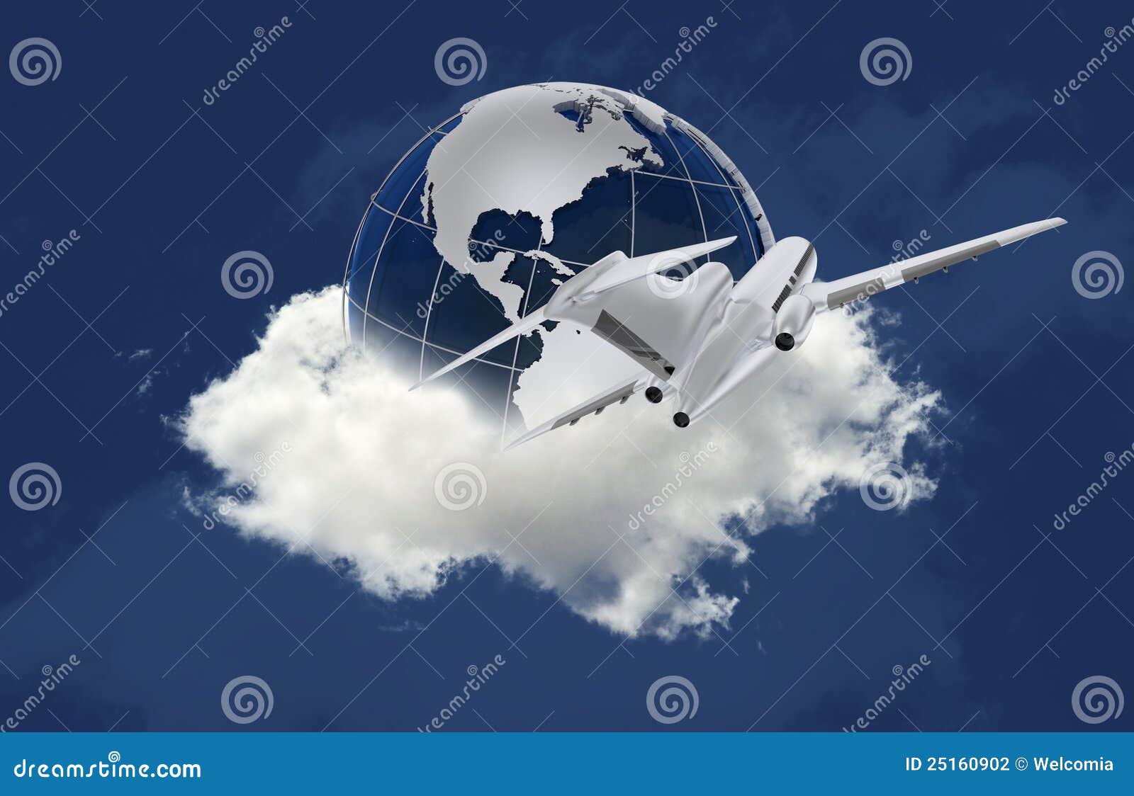 Traveling Around The World - Travel By Airplane - World Map Design With ...