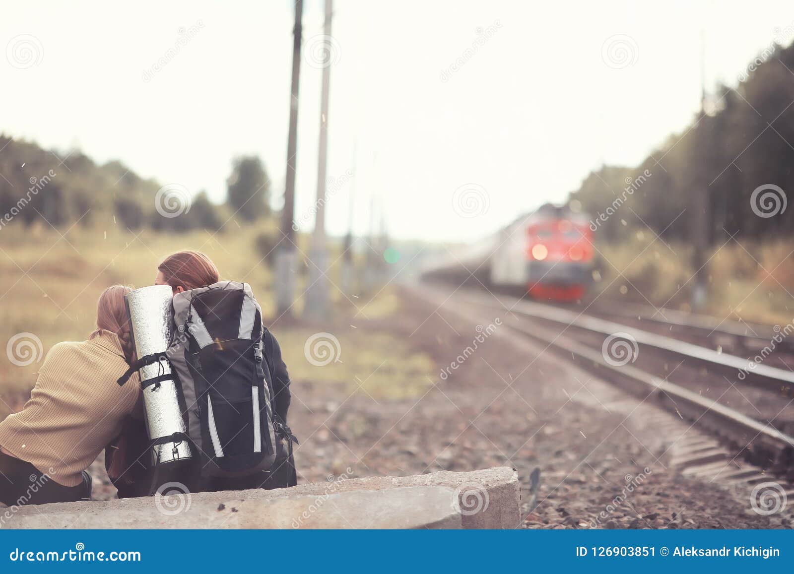 Traveling with a Backpack on Foot Stock Image - Image of outdoor, happy ...