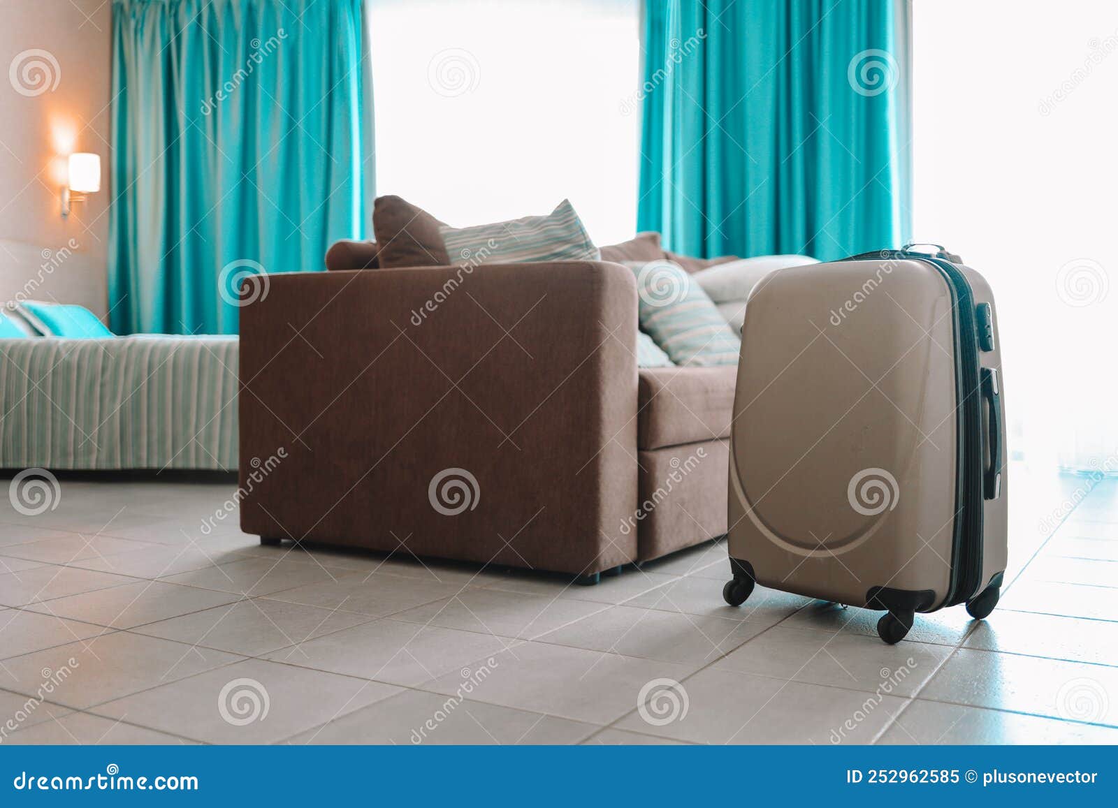 Traveling Bag in the Hotel Room Stock Image - Image of indoor, travel ...