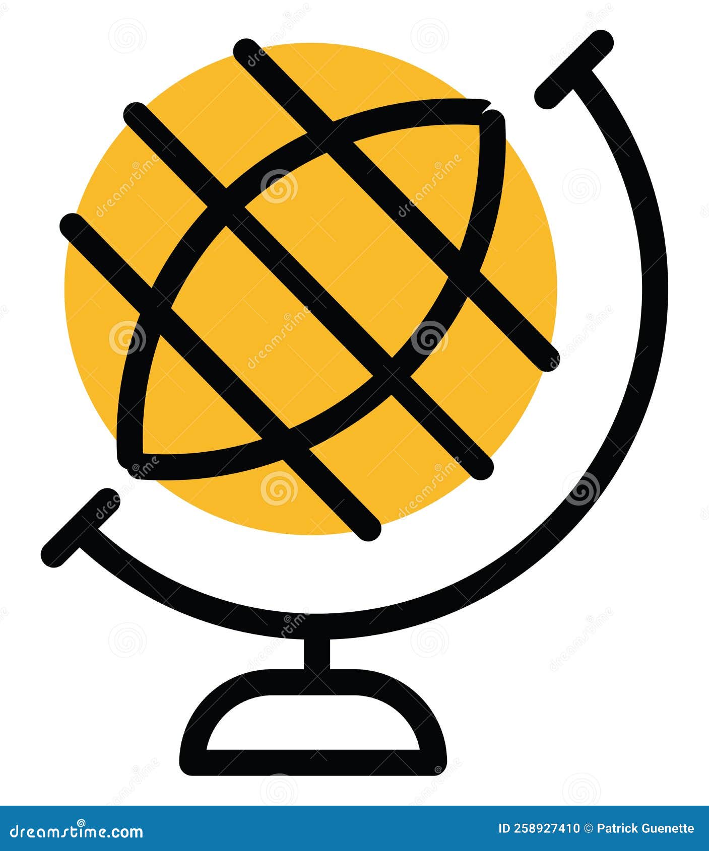 Globus Illustration Black And White Vector Icon Isolated On White ...