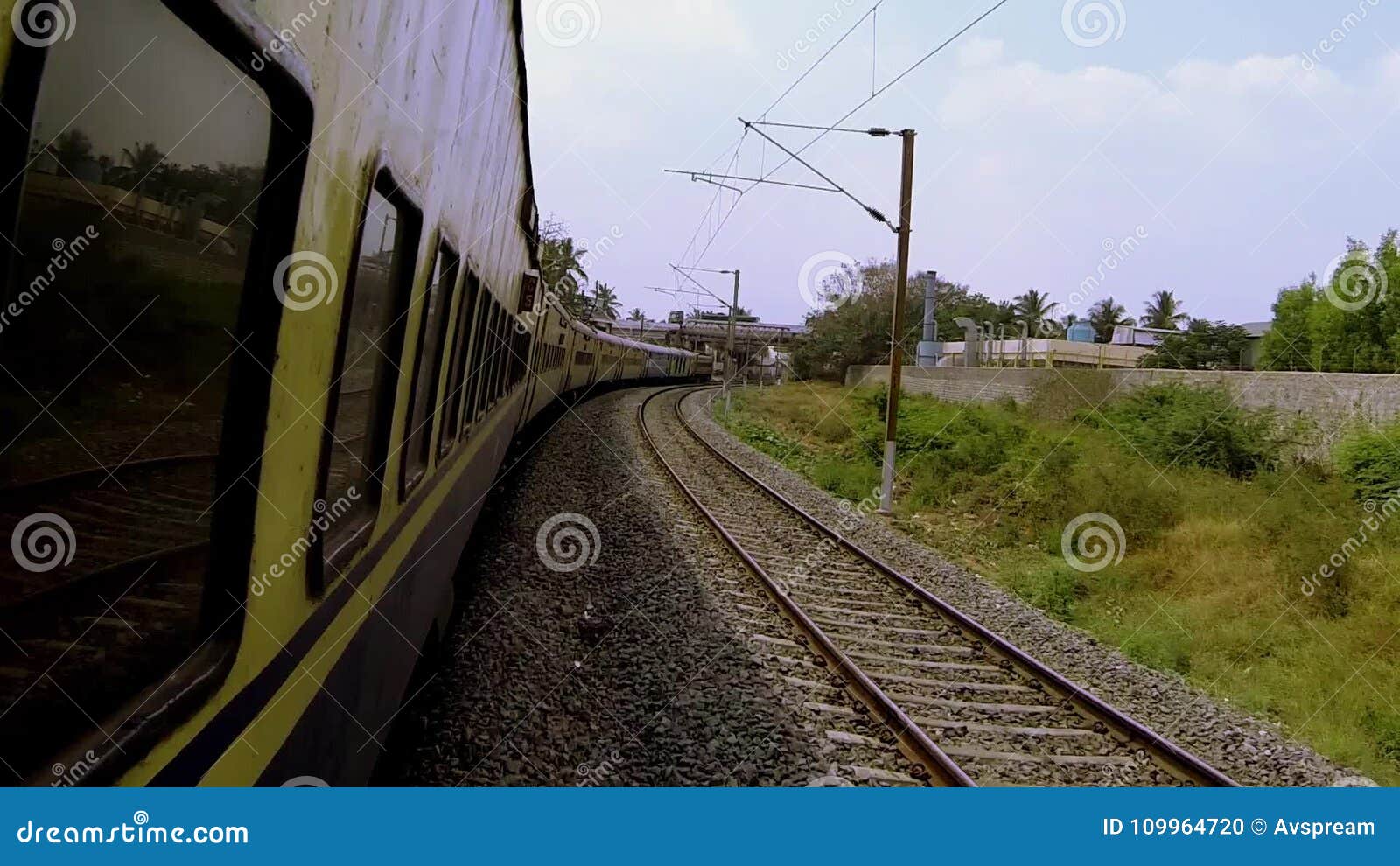 Traveling by Passenger Train View from the Train Window Stock Footage ...