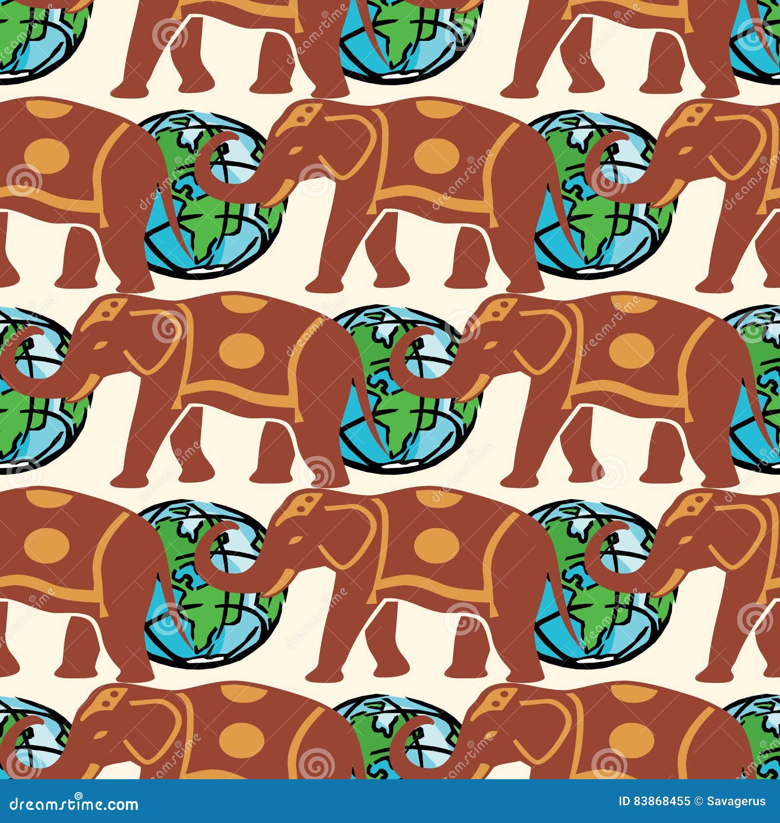 Traveling Pattern. Colorful Seamless Graphic Background Stock Vector ...