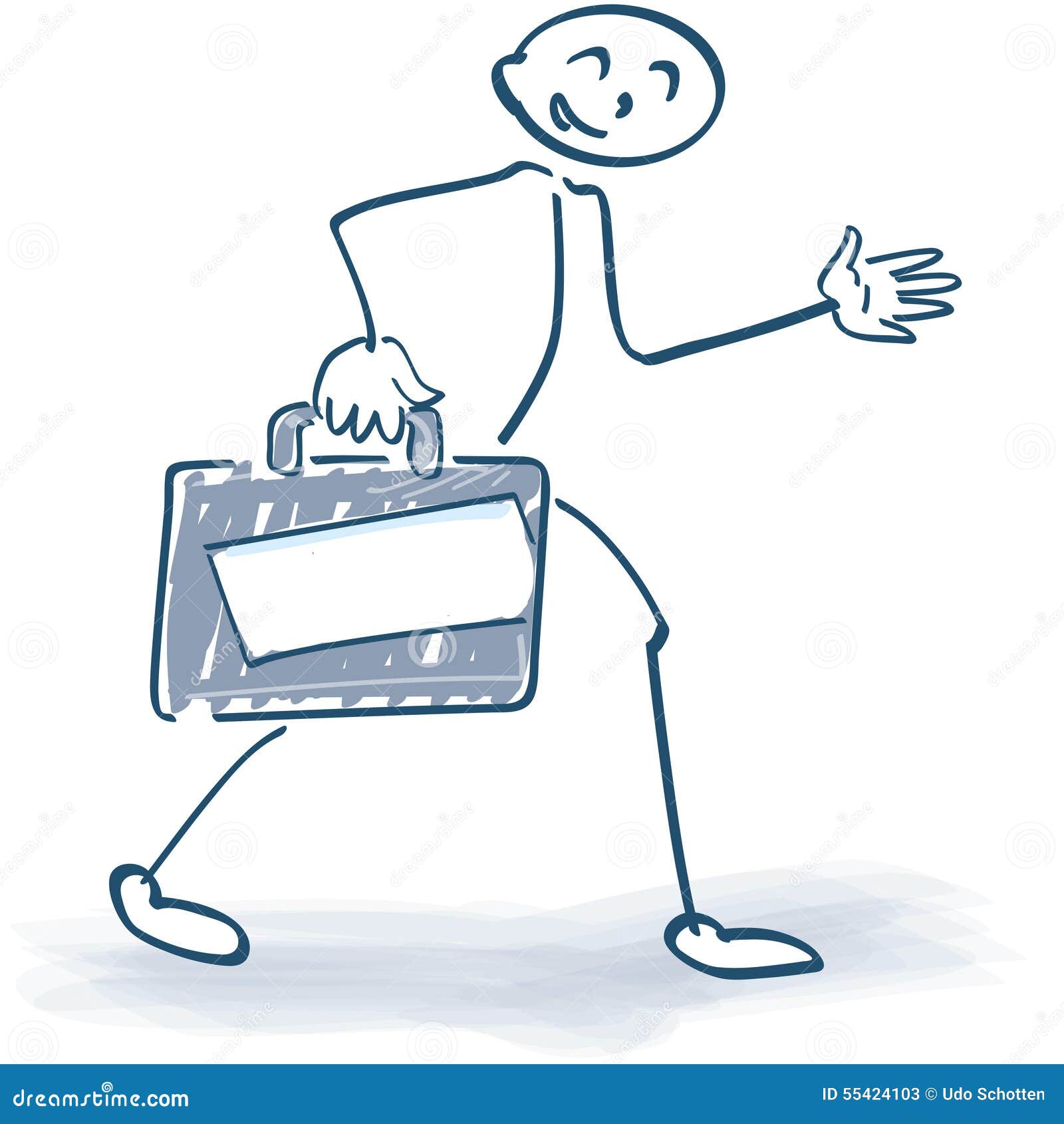 Traveling Stick Figure With Suitcase Cartoon Vector | CartoonDealer.com ...