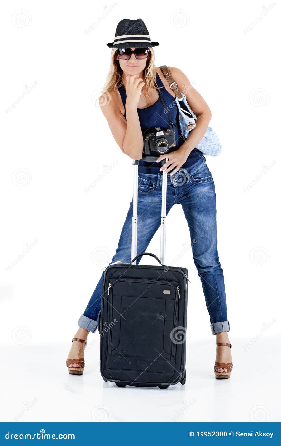 Traveling woman stock photo. Image of female, traveler - 19952300