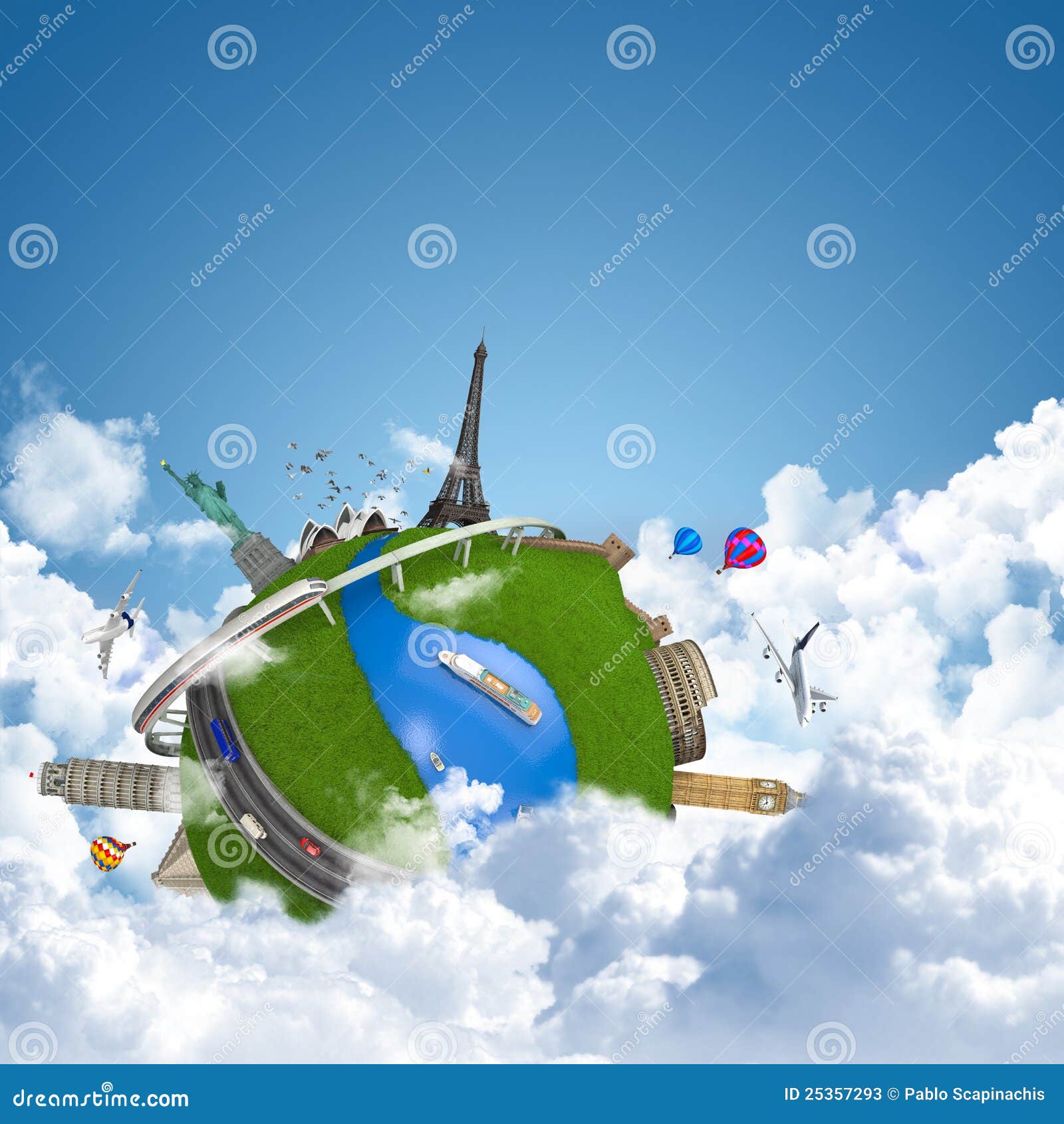 Traveling the World Dream Globe Stock Illustration - Illustration of ...