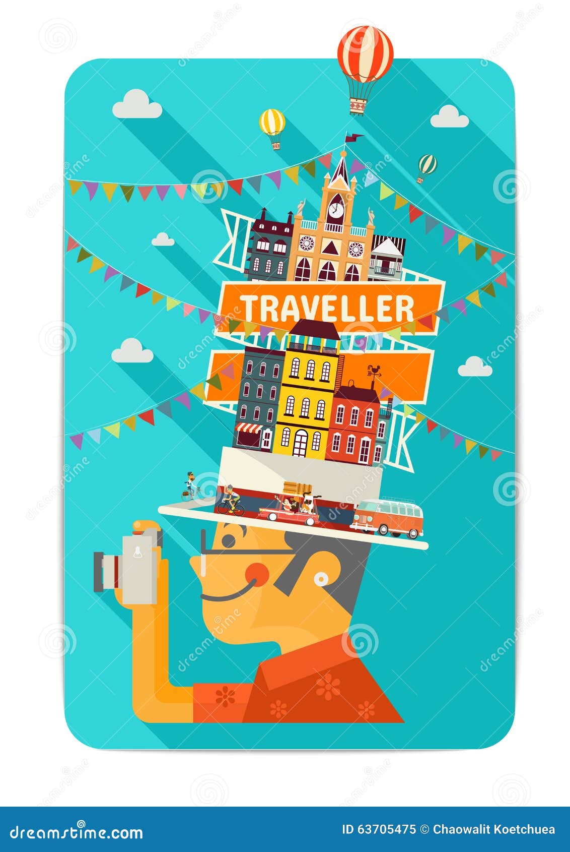 Traveller stock vector. Illustration of flight, design - 63705475