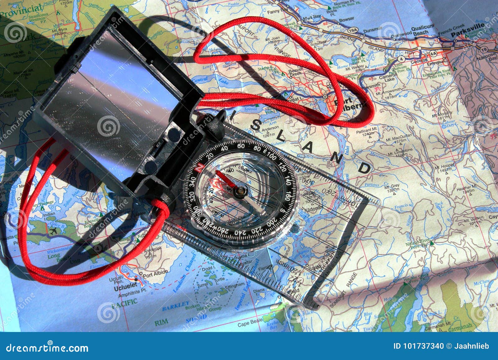 Travelling, Compass and Map Stock Photo - Image of magnetic, reading ...