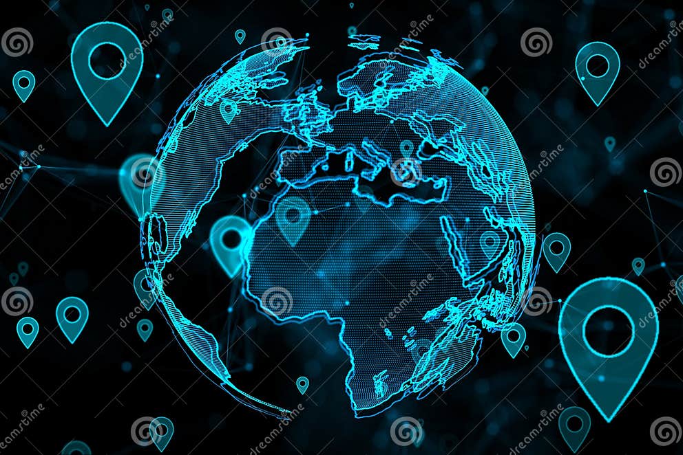 Travelling and Gps Navigation Concept Stock Illustration - Illustration ...