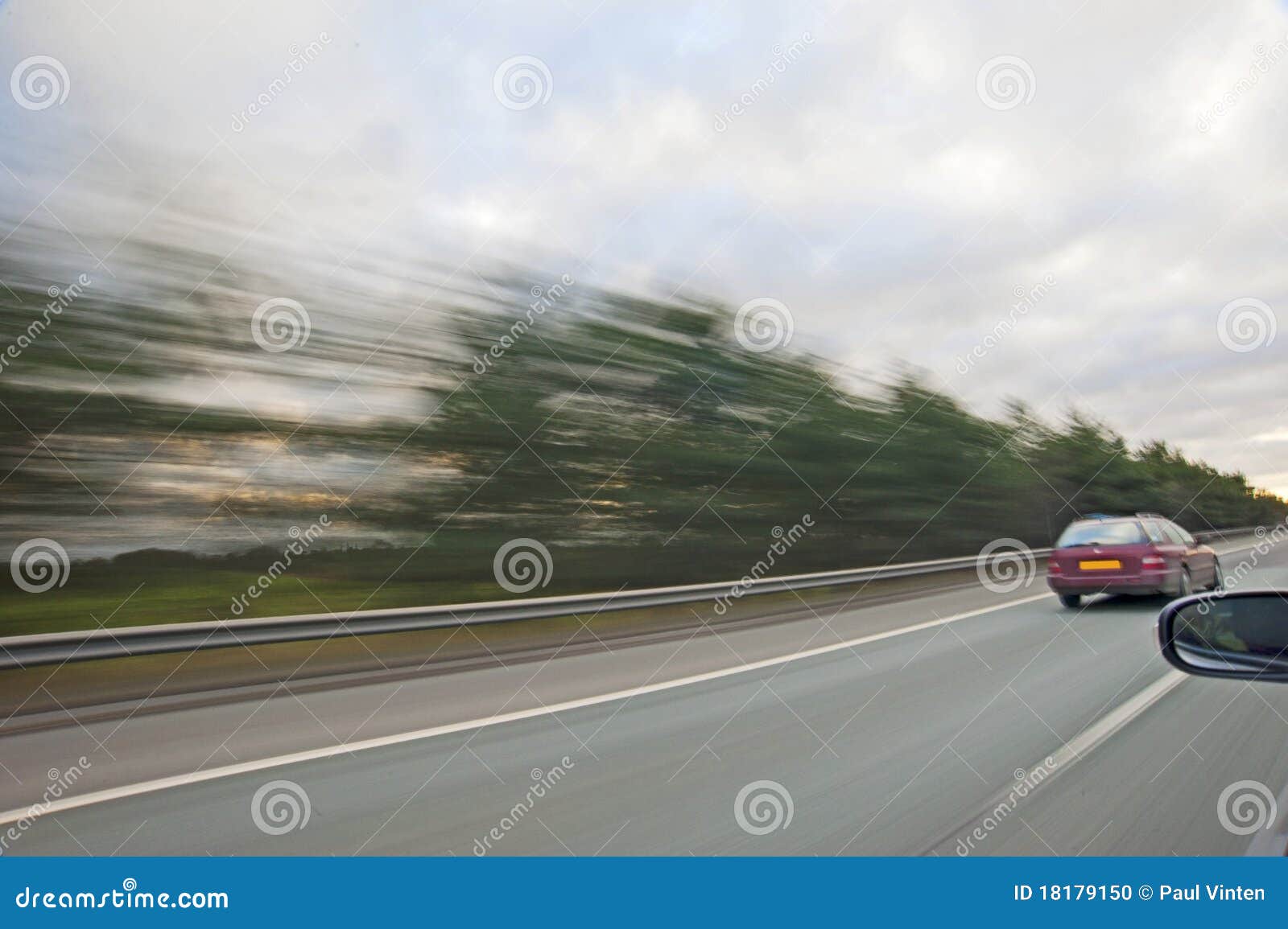 Travelling at High Speed on a Highway Stock Photo - Image of clouds ...