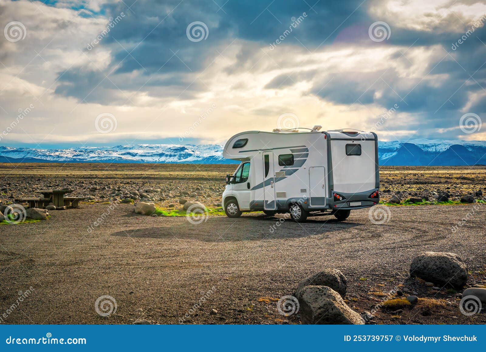 Travelling with Mobile Motor Home RV Campervan Stock Image - Image of ...