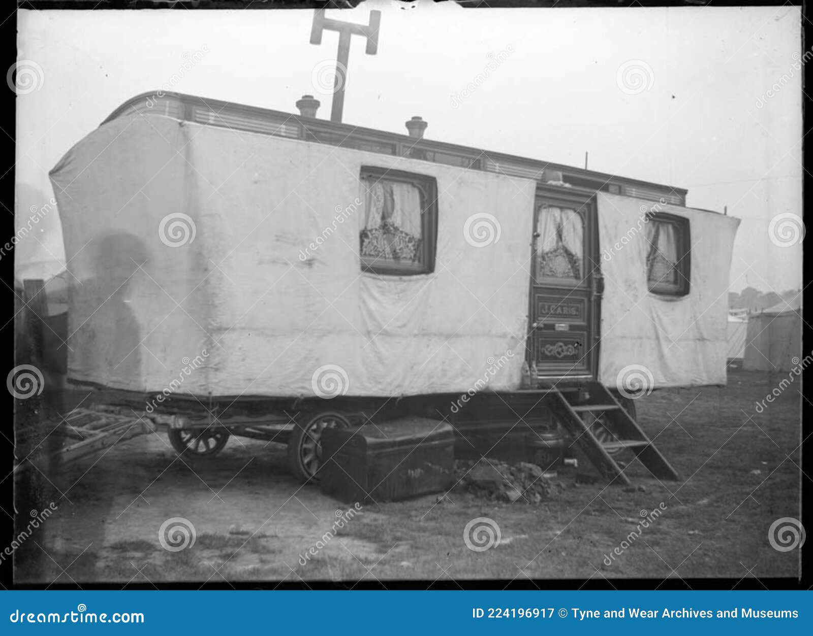 Travelling Showman's Covered Caravan Picture. Image: 224196917