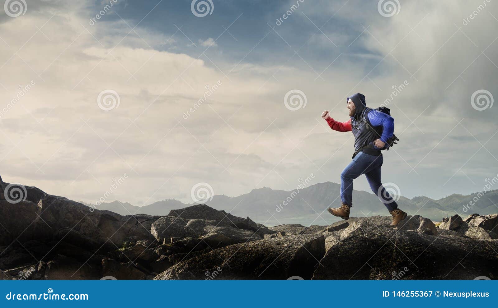 Travelling Tourist with His Backpack Stock Image - Image of travel ...