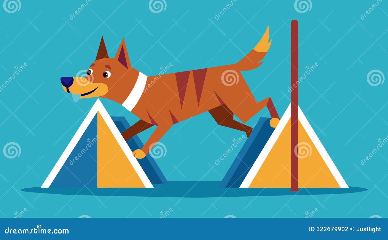 Dog Trainer And Agility Obstacles. Policeman Cartoon Vector ...