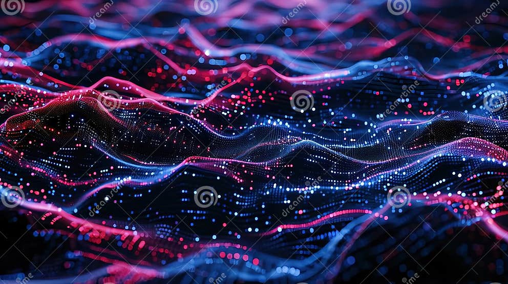 Traversing the Cyber Landscape Abstract Electronic Patterns on Black ...