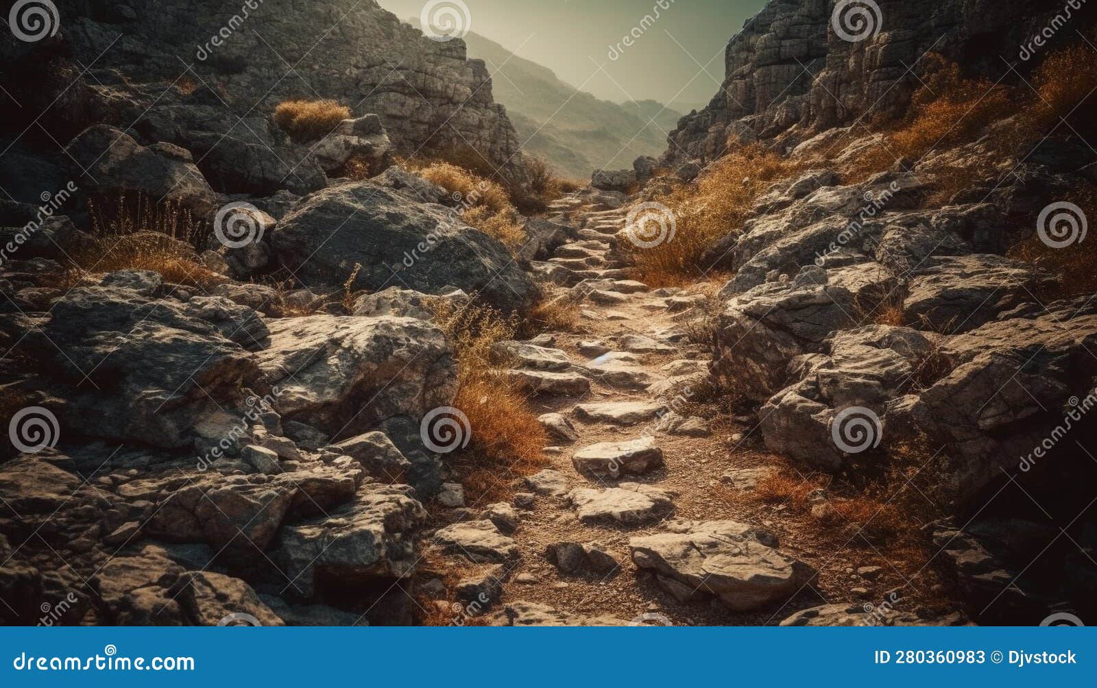 Traversing the Rugged Terrain, a Hiker Explores Nature Beauty Generated ...