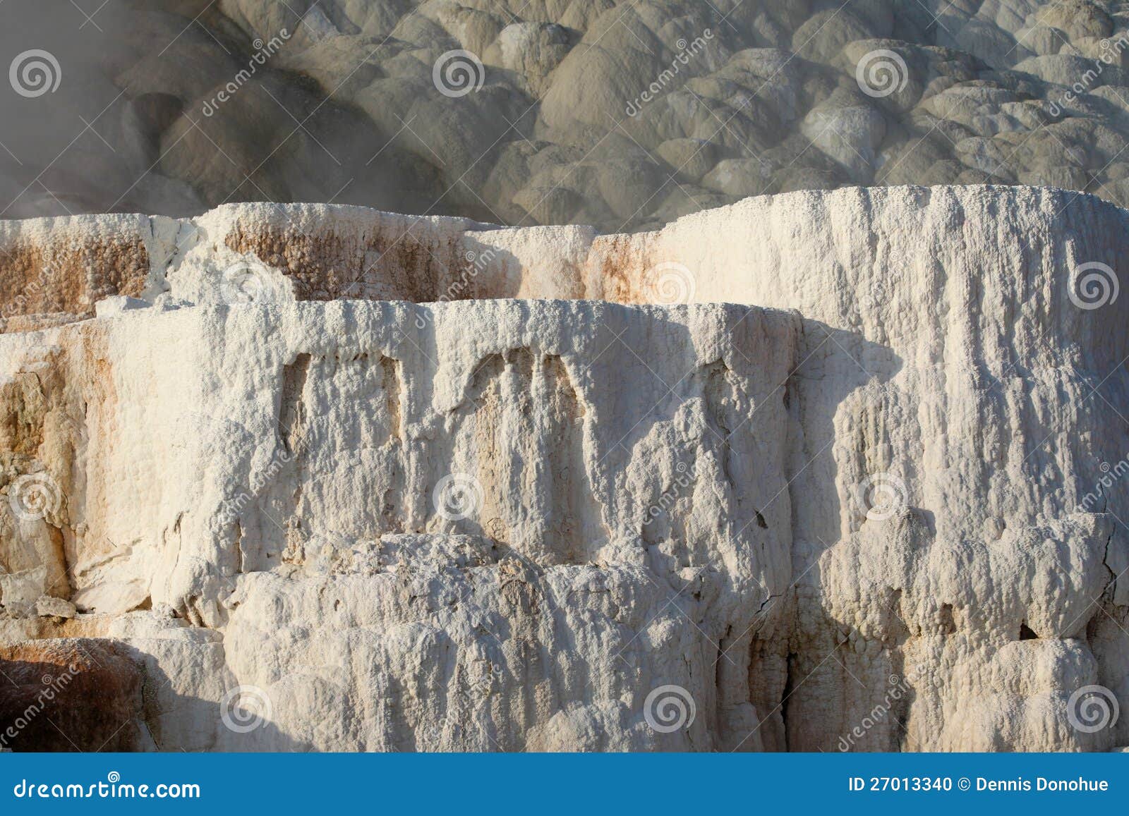 Travertine Formation in Mammoth Hot Springs Stock Photo - Image of ...