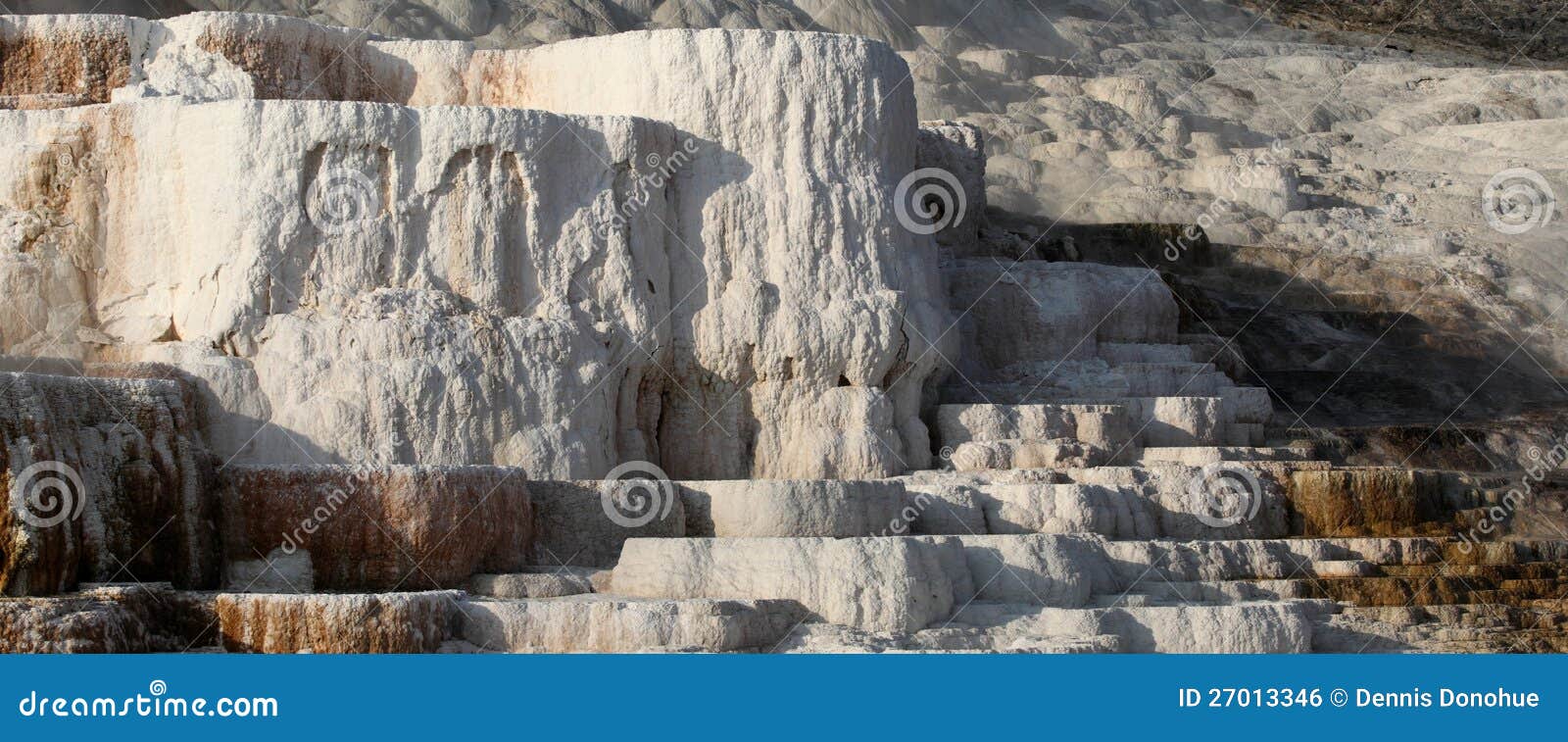 Travertine Formation in Mammoth Hot Springs Stock Photo - Image of ...