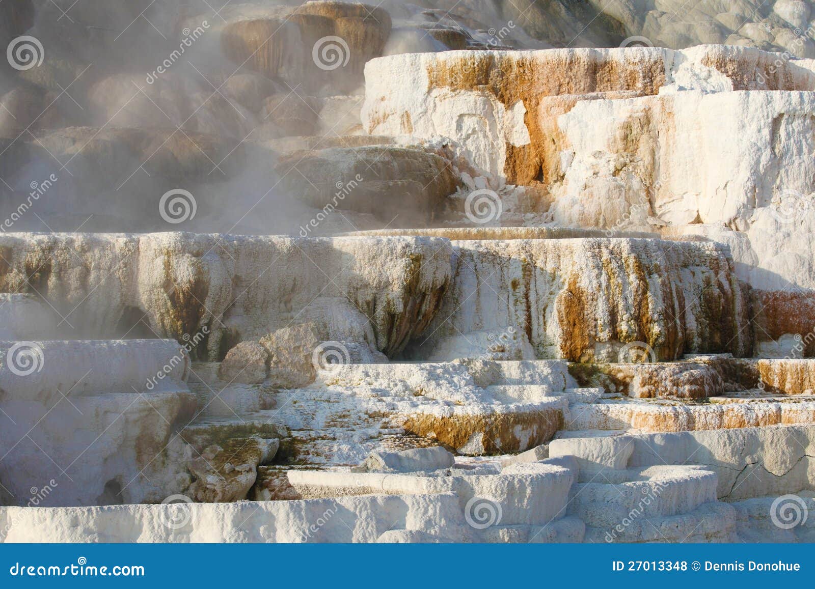 Travertine Formation in Mammoth Hot Springs Stock Photo - Image of ...