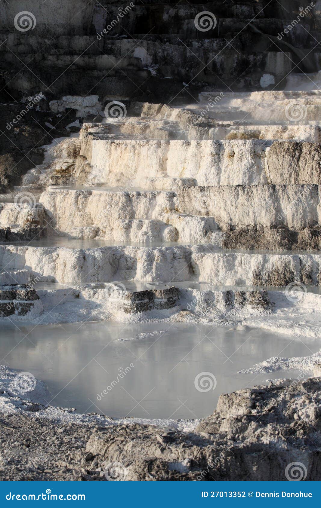 Travertine Formation in Mammoth Hot Springs Stock Photo - Image of ...