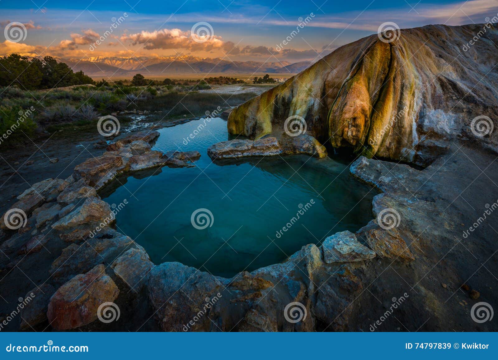 Travertine Hot Springs stock image. Image of nevada, carbonate - 74797839