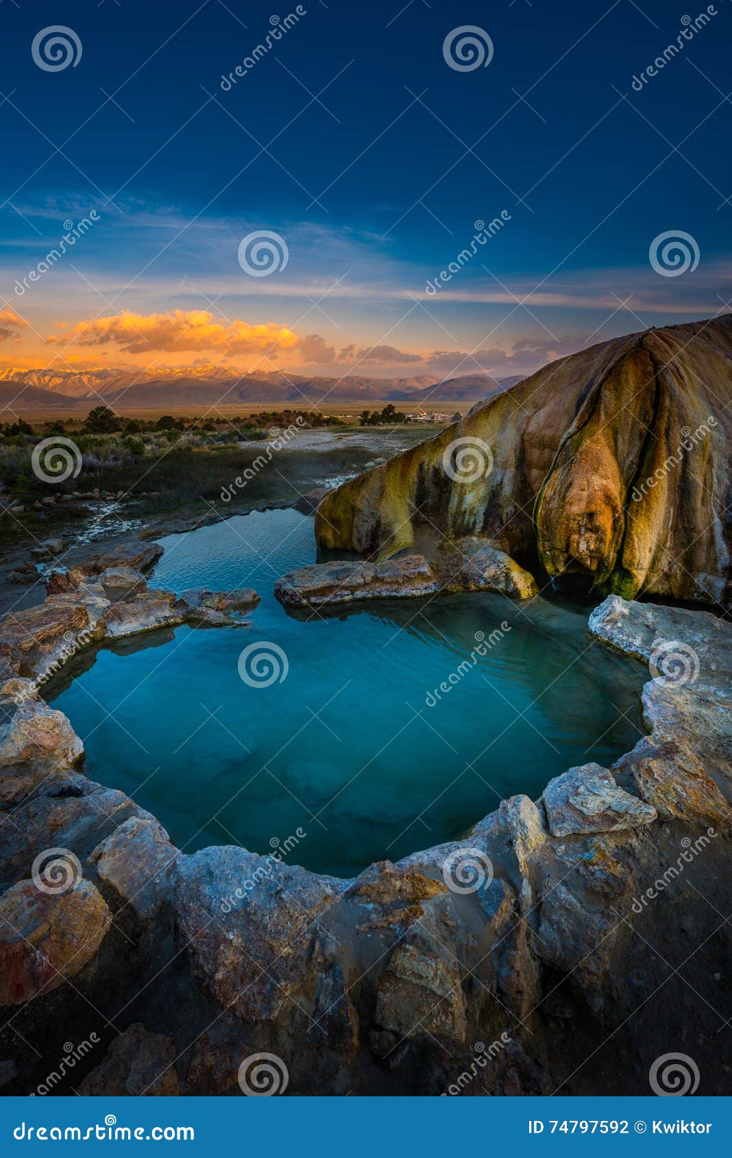 Travertine Hot Springs stock photo. Image of geothermal - 74797592