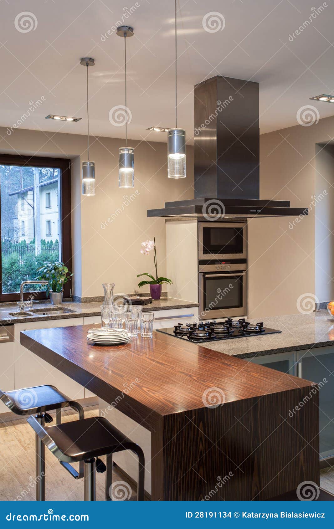 Travertine house - kitchen stock photo. Image of corridor - 28191134