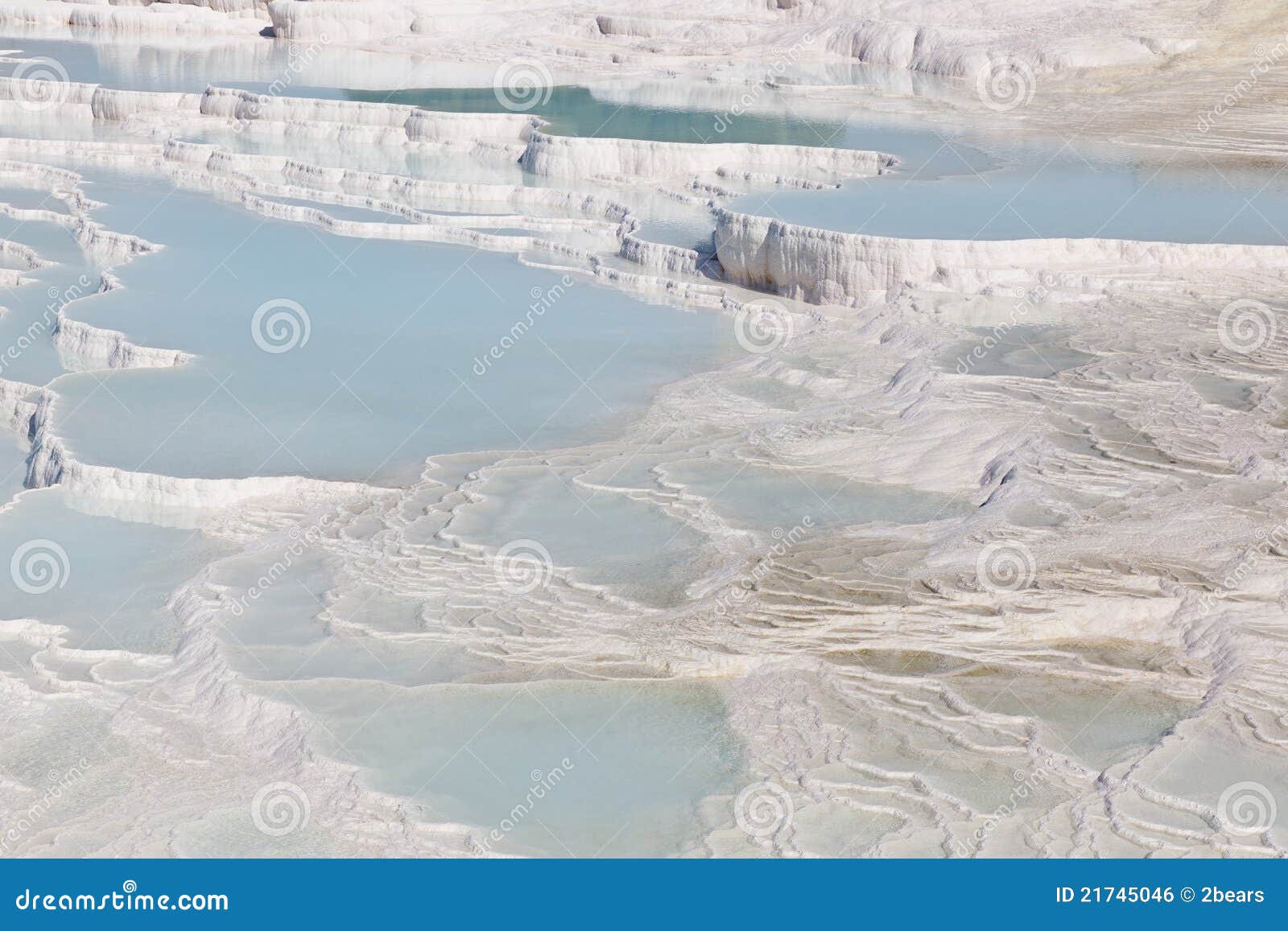 Travertine Pools and Terraces at Pamukkale, Turkey Stock Photo - Image ...