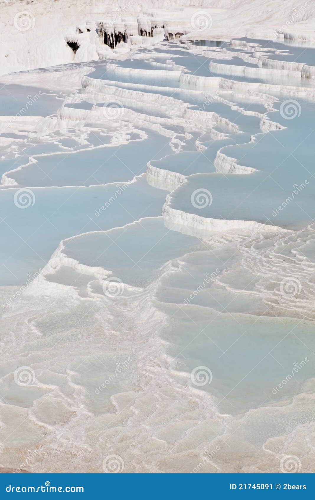 Travertine Pools and Terraces at Pamukkale, Turkey Stock Image - Image ...