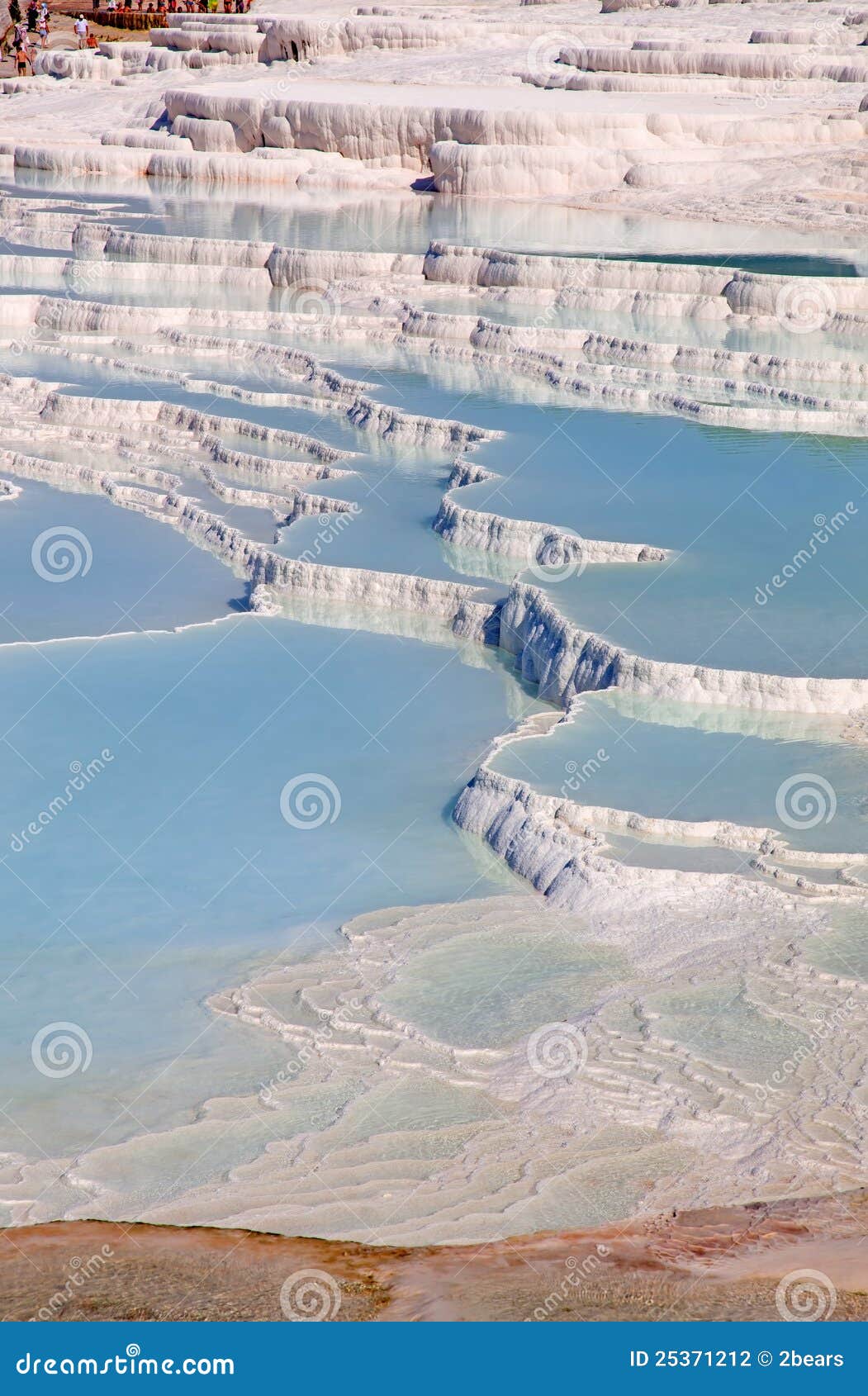Travertine Pools and Terraces at Pamukkale, Turkey Stock Photo - Image ...