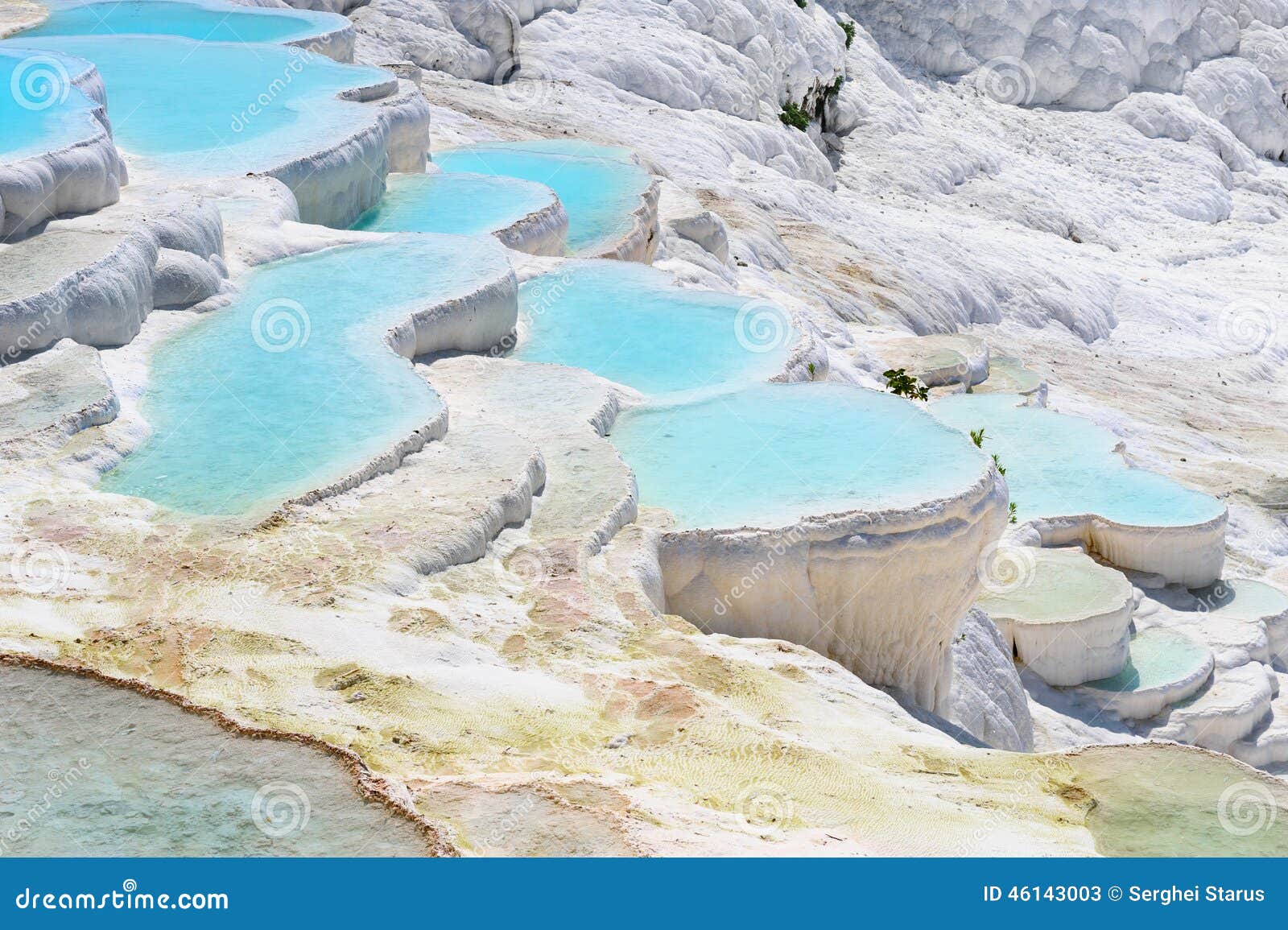 Travertine Pools and Terraces in Pamukkale, Turkey Stock Image - Image ...