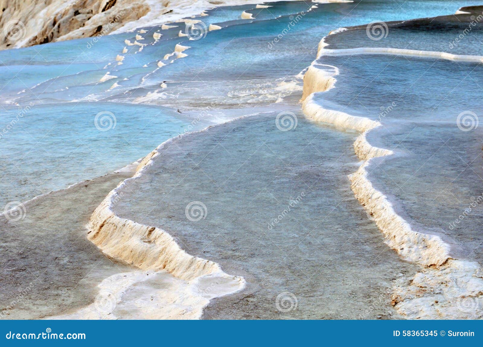 Travertine Terrace Formations Stock Image - Image of basins, national ...