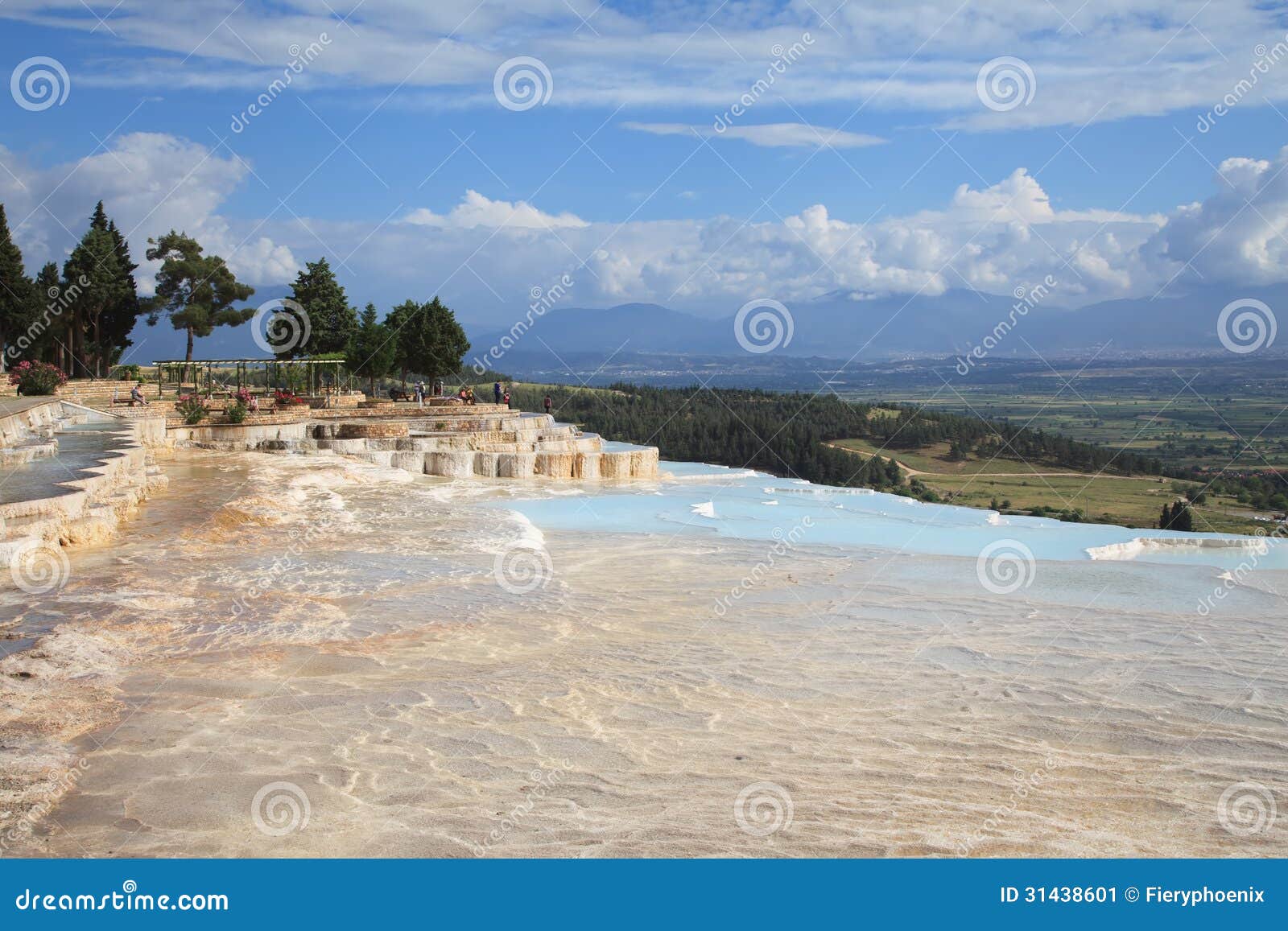 Travertines, Nature Wonder in Pamukkale, Turkey Stock Image - Image of ...