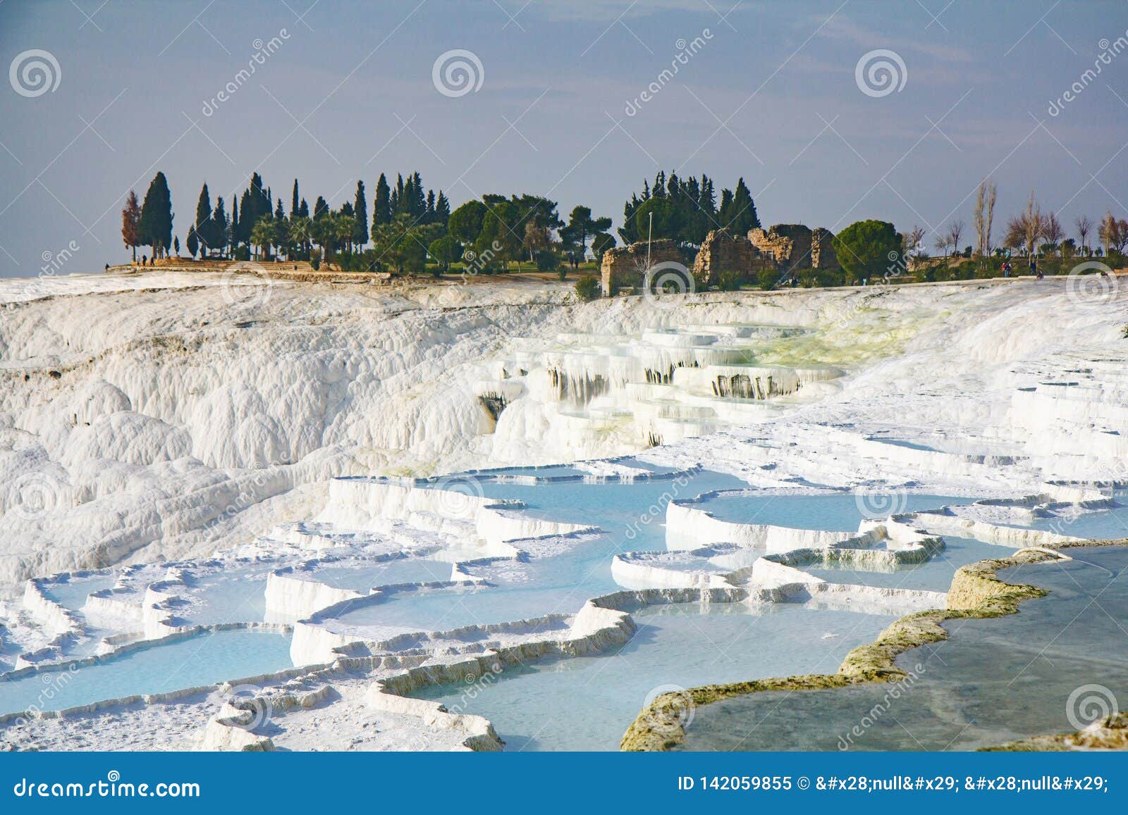 Travertines at Pamukkale in Turkey Stock Image - Image of landscape ...