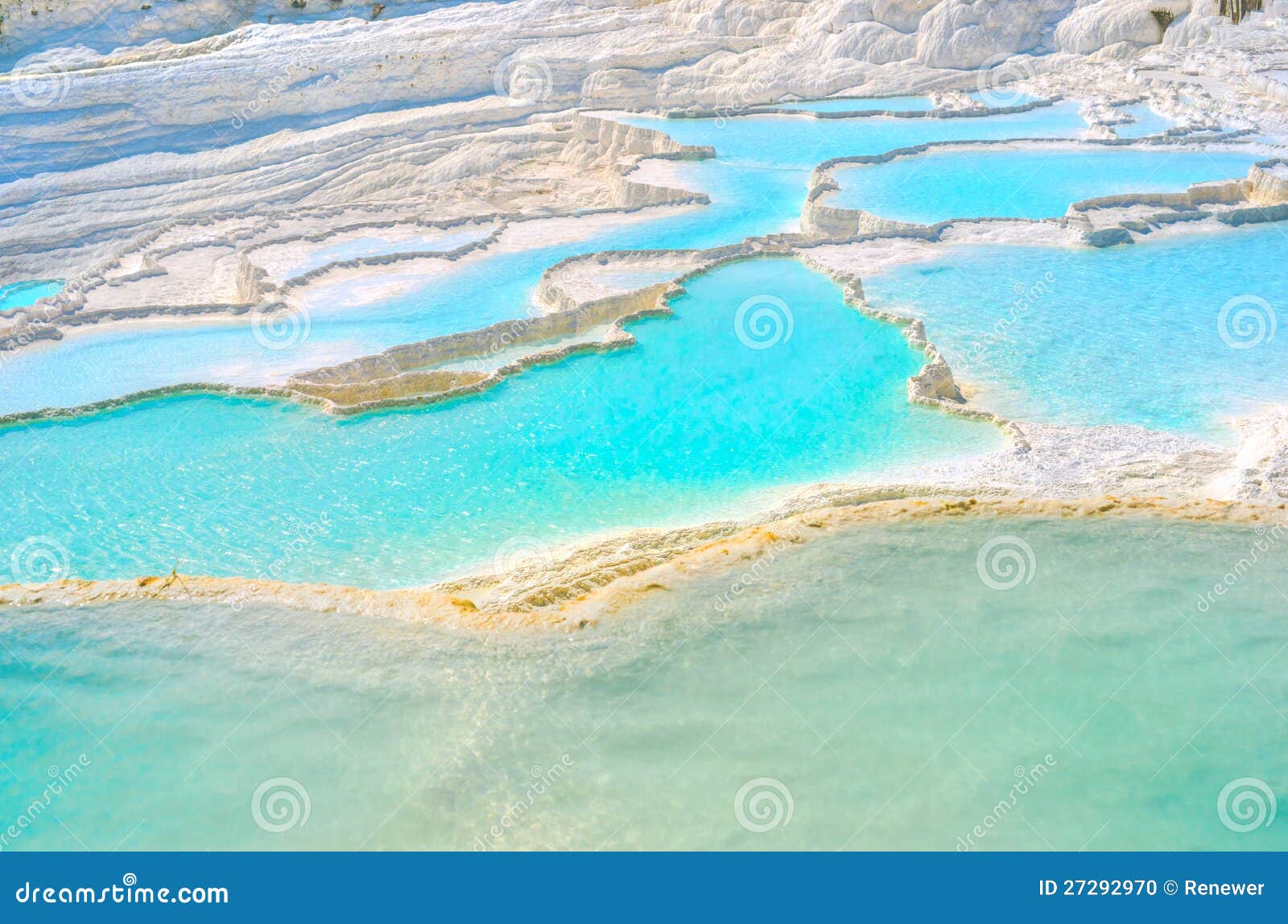 Travertines in Pamukkale, Turkey Stock Photo - Image of attraction ...