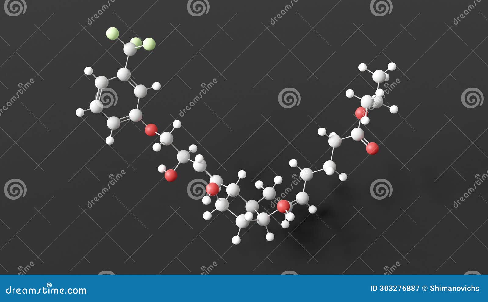 Travoprost Molecular Structure, Travatan, Ball And Stick 3d Model ...