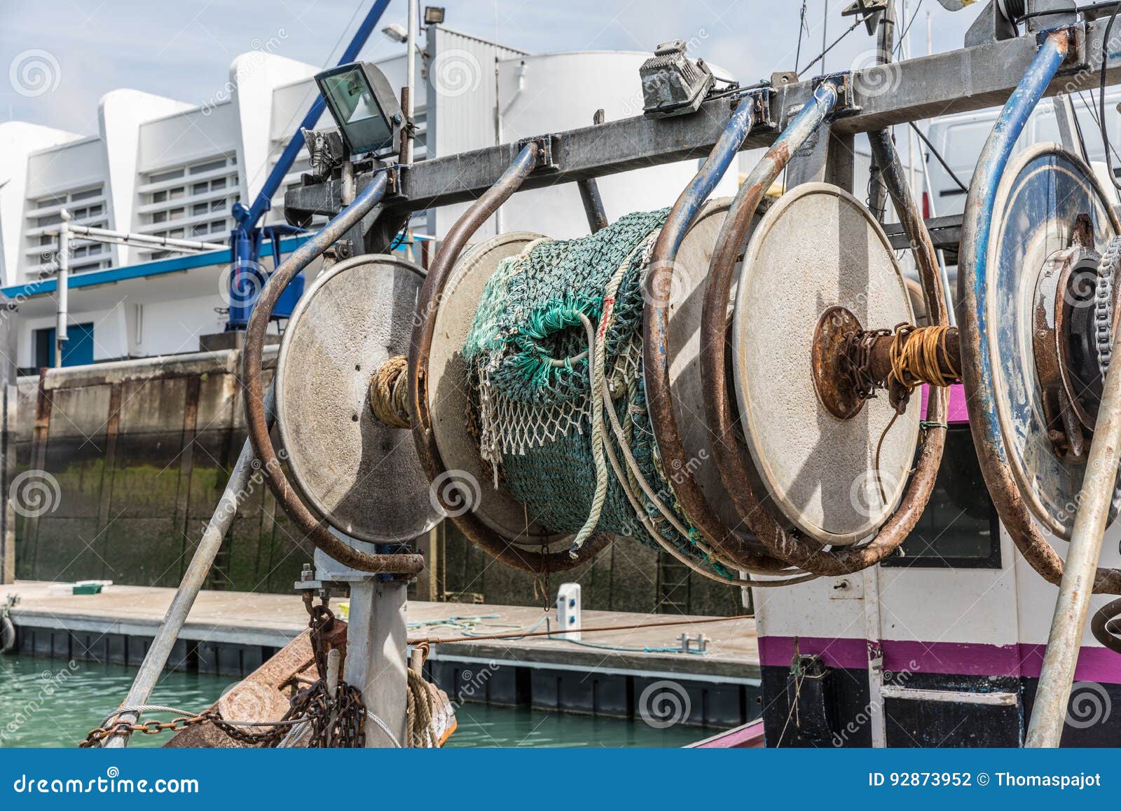 Trawl net reels stock photo. Image of bridge, pontoon - 92873952