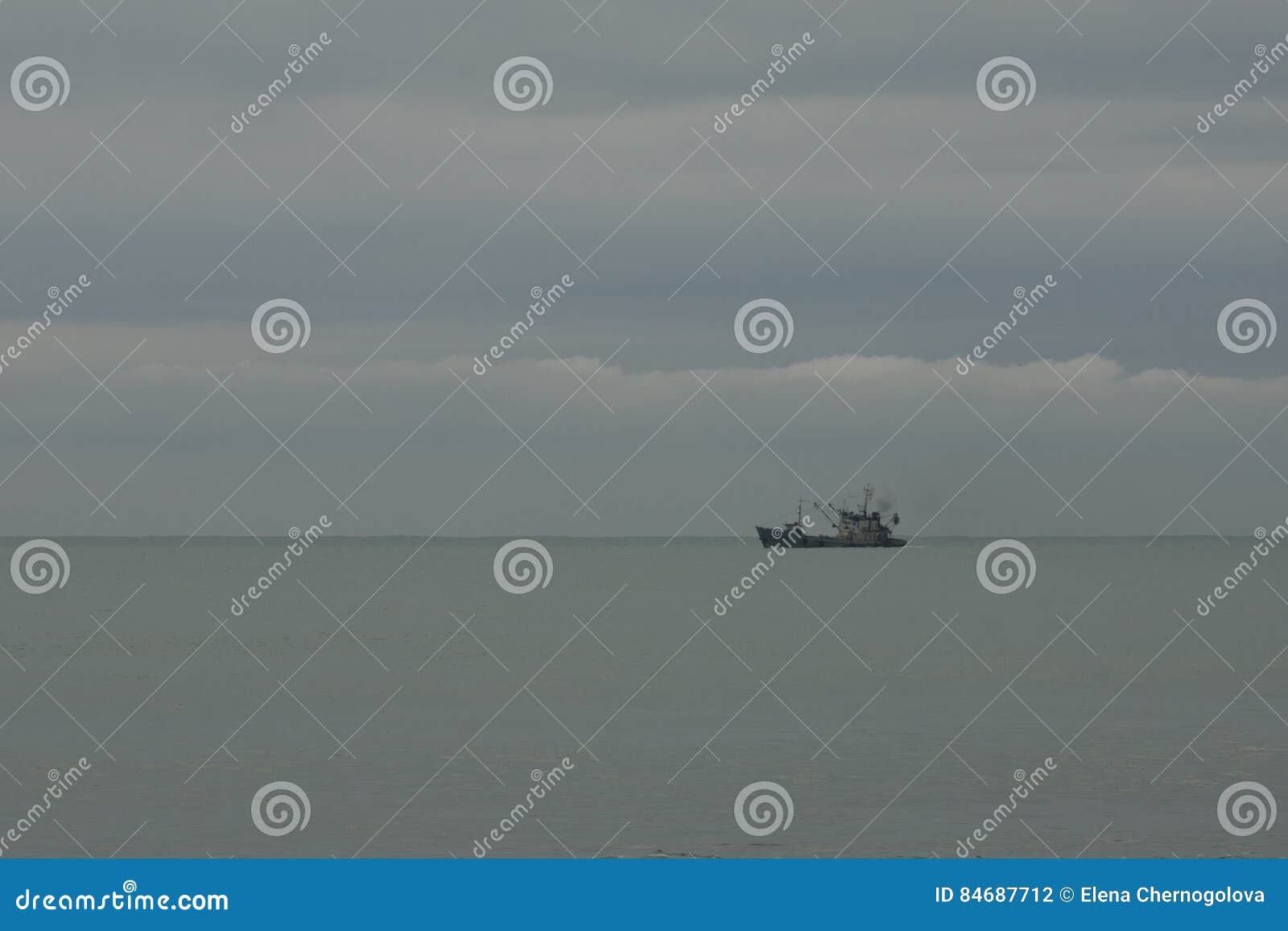 A trawl ship. stock photo. Image of trawl, grey, boat - 84687712