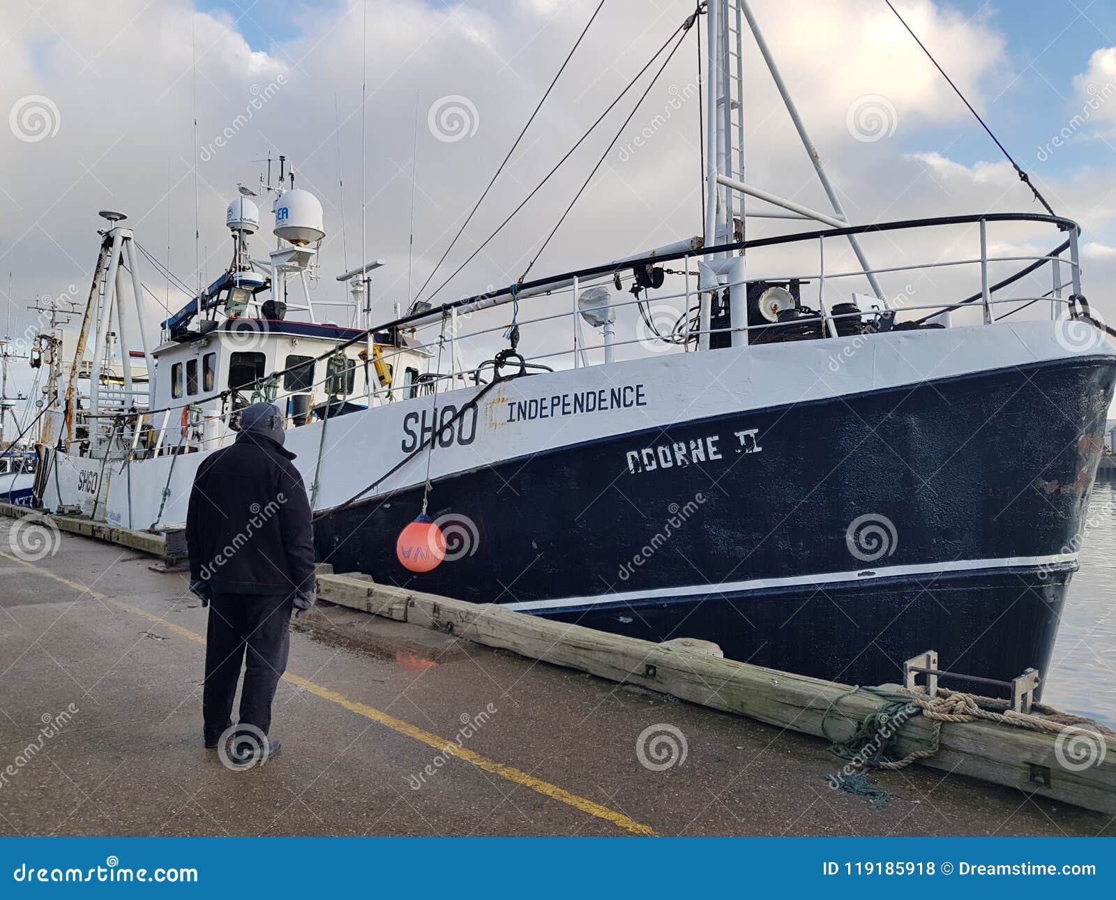 Trawler Boat in Scarborough Harbour Editorial Stock Photo - Image of ...