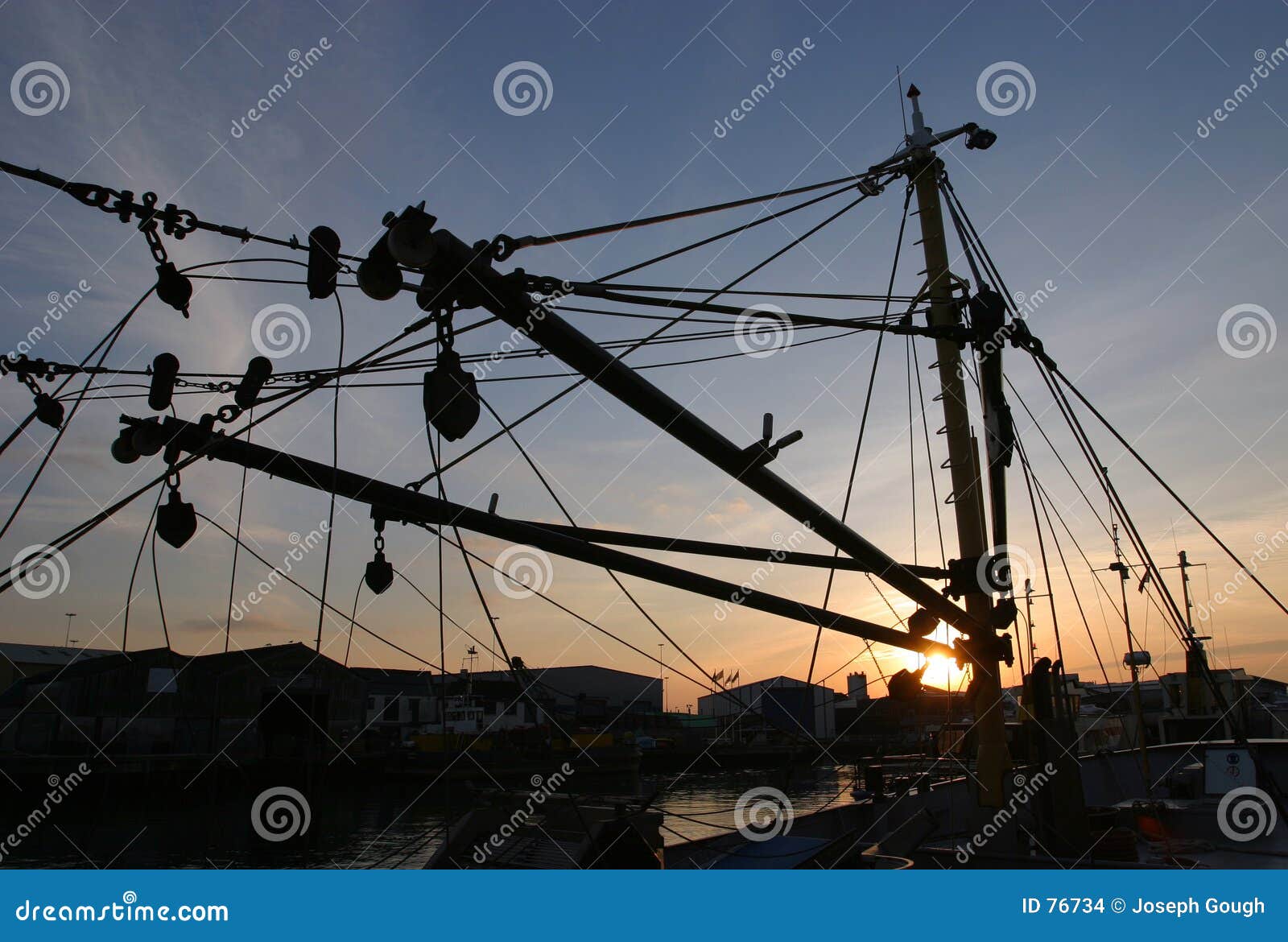 Trawler Rigging stock photo. Image of sunset, heavy, vessel - 76734