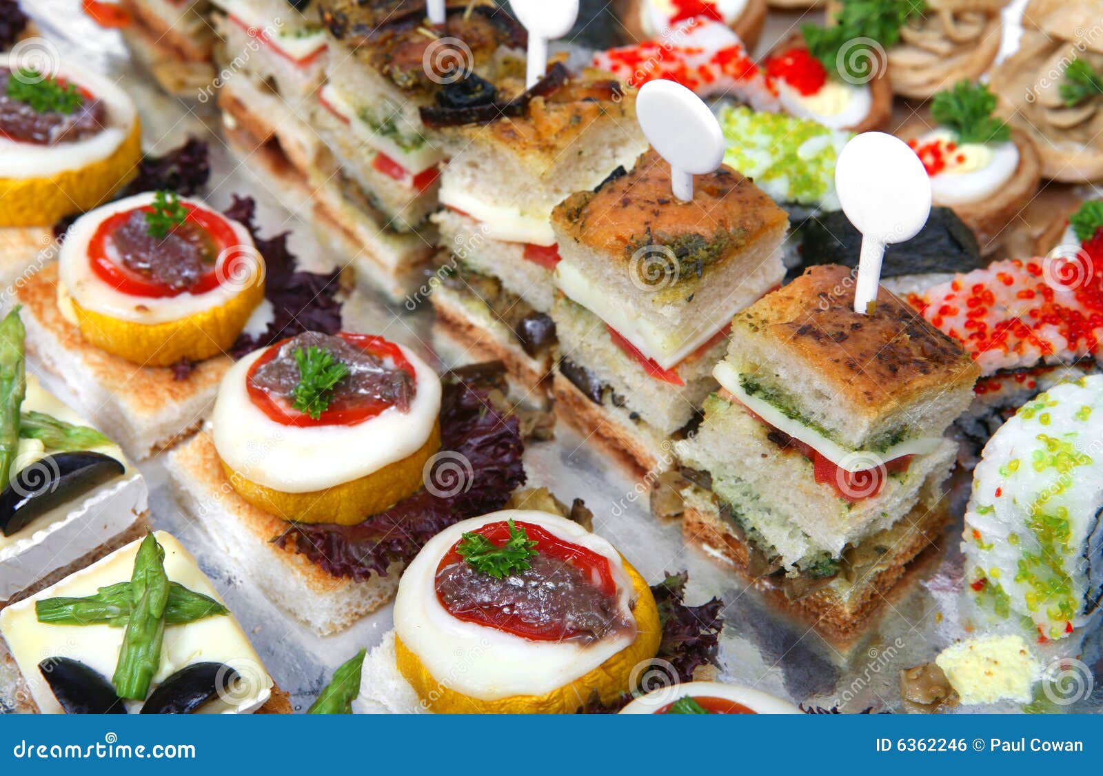 Tray Of Assorted Canapes Royalty Free Stock Image - Image: 6362246
