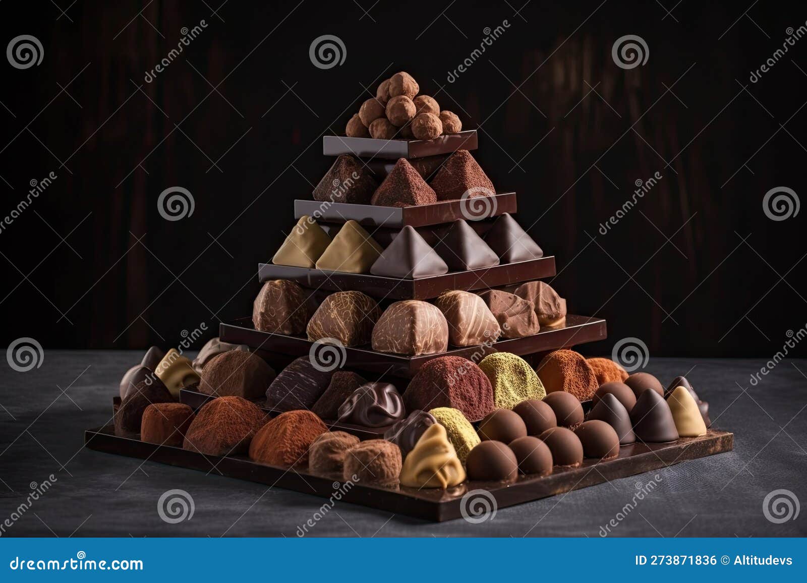 A Pyramid Of Assorted Candies Labeled As A Food Pyramid Royalty-Free ...