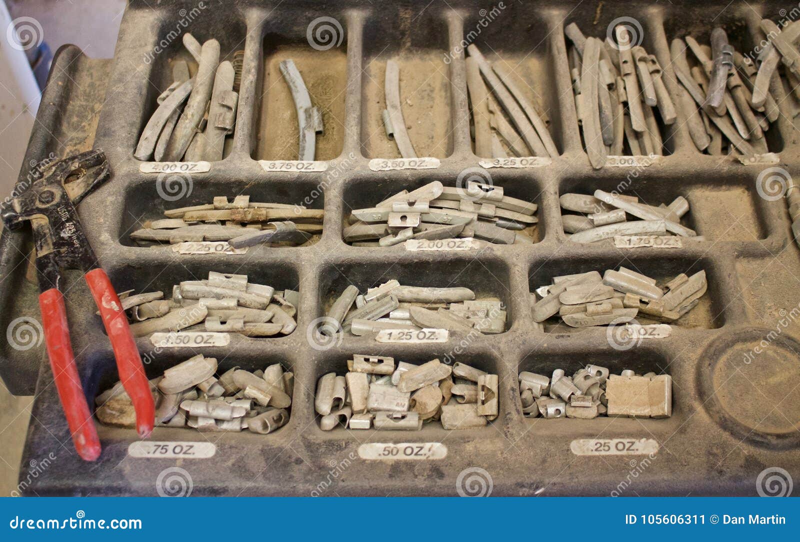 Tray Of Assorted Wheel Weights Royalty-Free Stock Photography ...