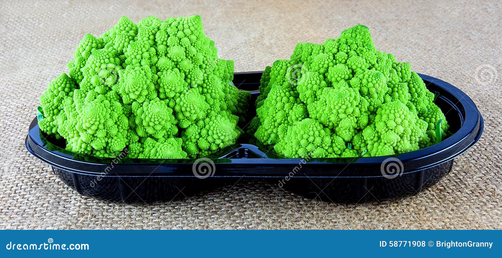 Tray of Baby Romanesco Broccoli Stock Photo - Image of oleracea, view ...