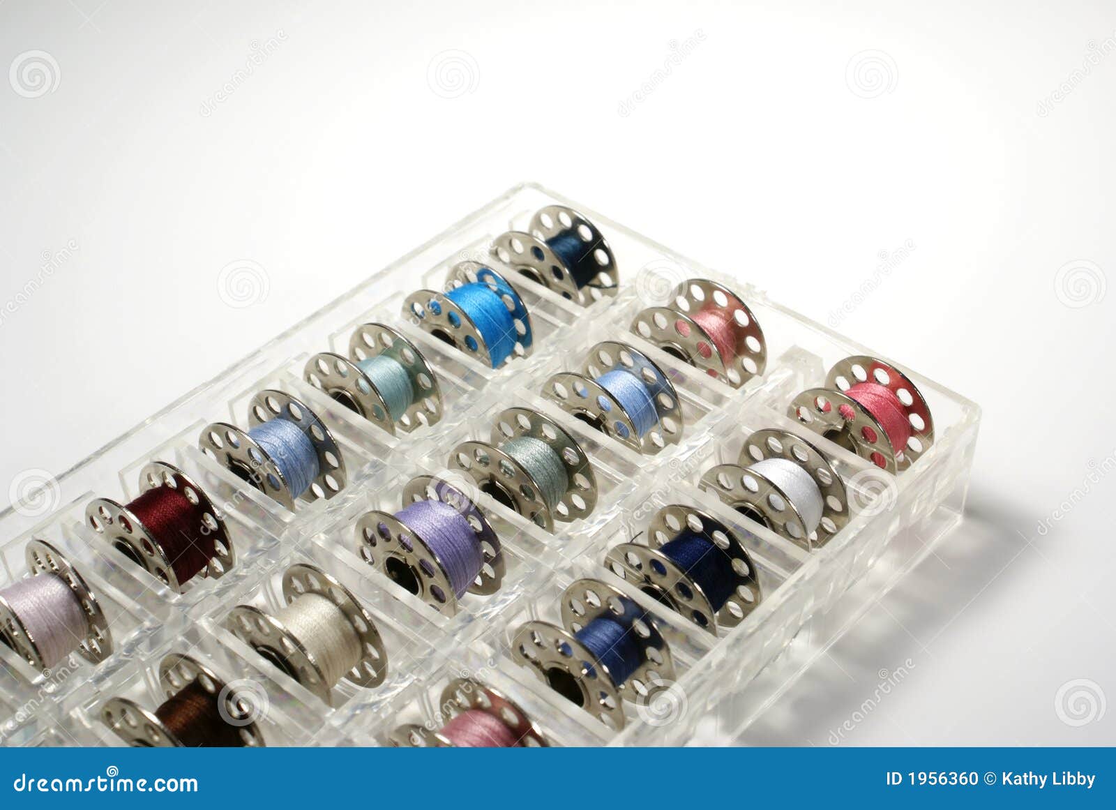 Tray with Bobbins stock photo. Image of pink, metal, bobbins - 1956360