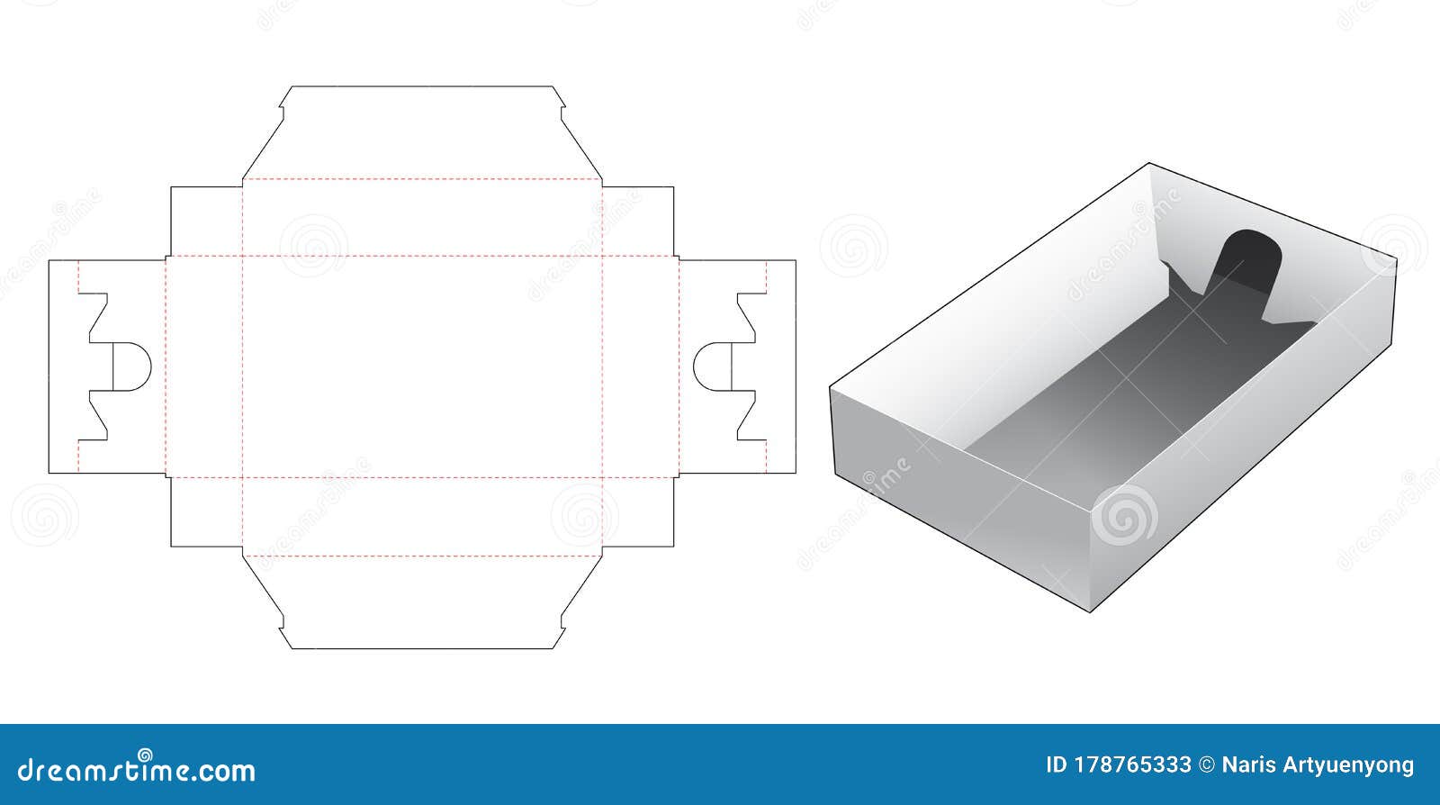 Tray box die cut template stock vector. Illustration of business ...
